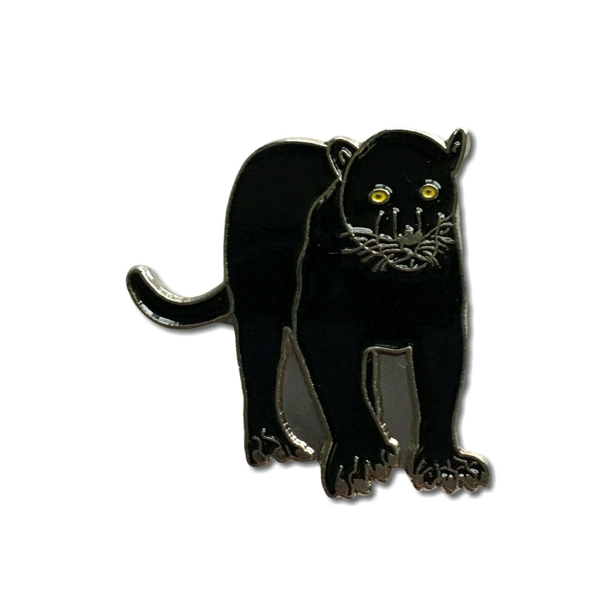 Metal & Enamel Black Panther Pin Badge with Secure Locking Back – PATCHERS