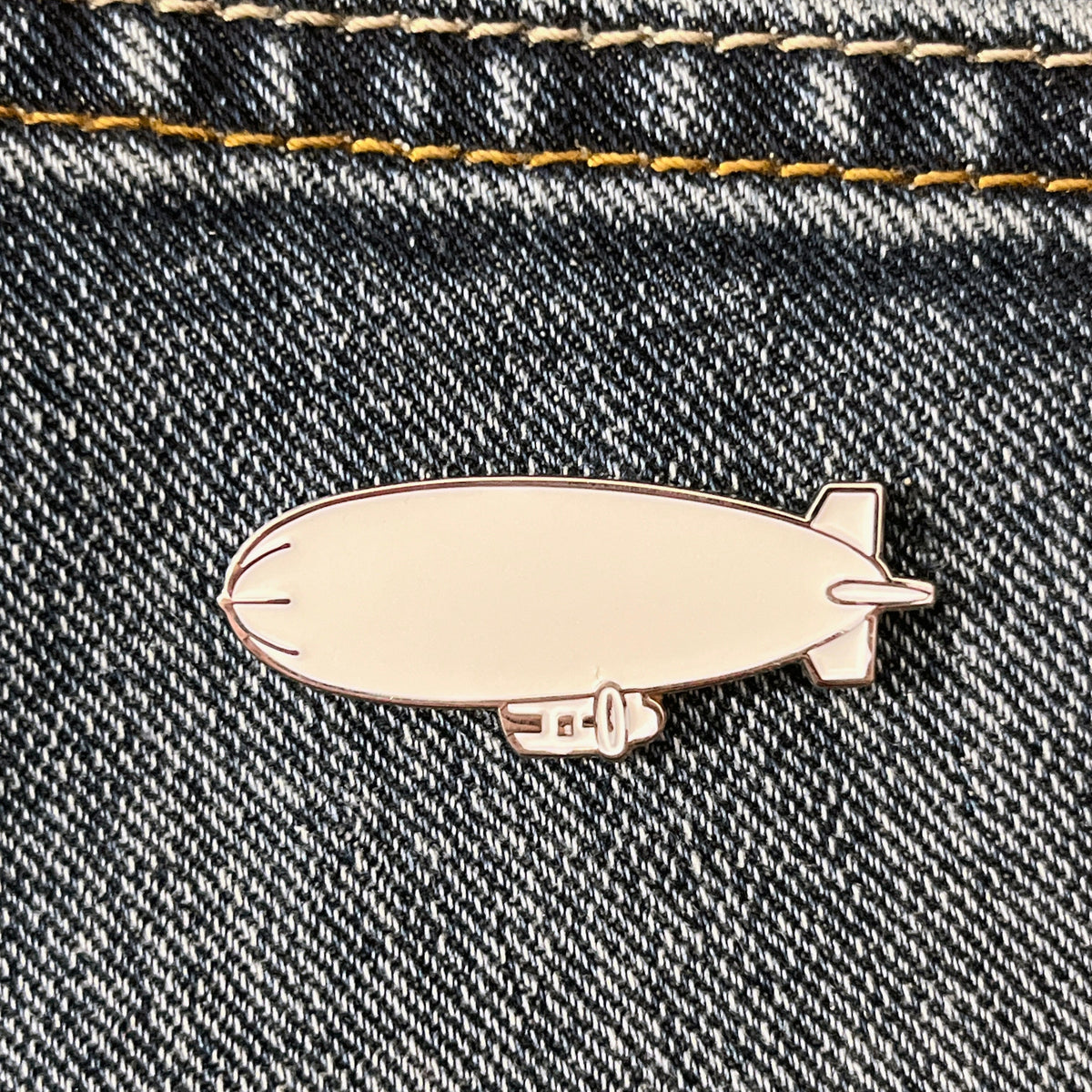 Metal & Enamel Airship - Blimp Pin Badge with Secure Locking Back ...
