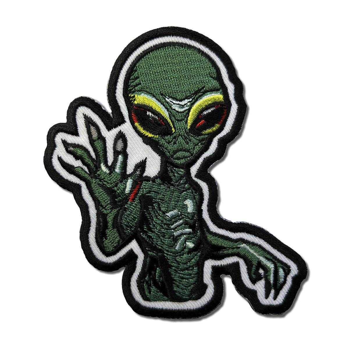 Embroidered Alien High Five Iron on Sew on Patch – PATCHERS