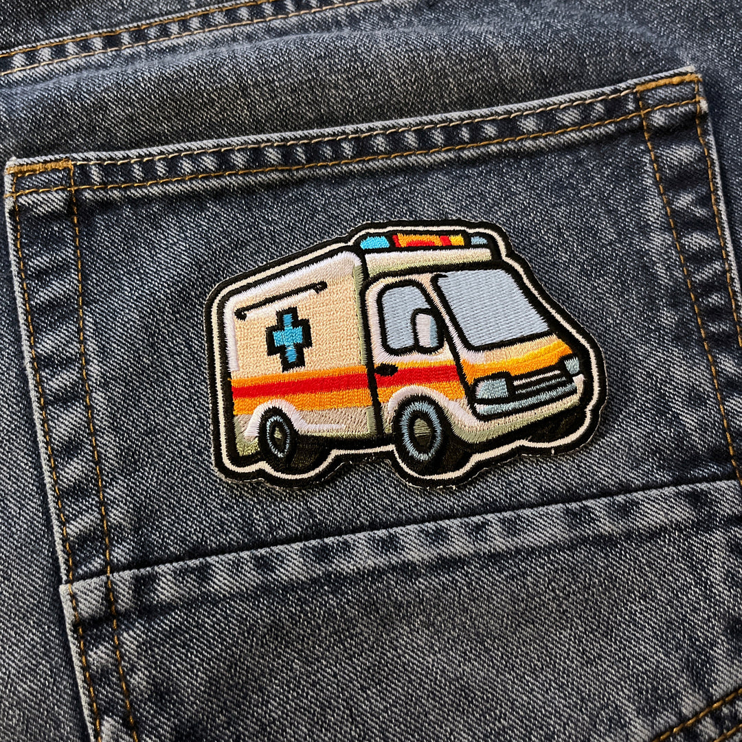Embroidered Ambulance Side Iron on Sew on Patch – PATCHERS