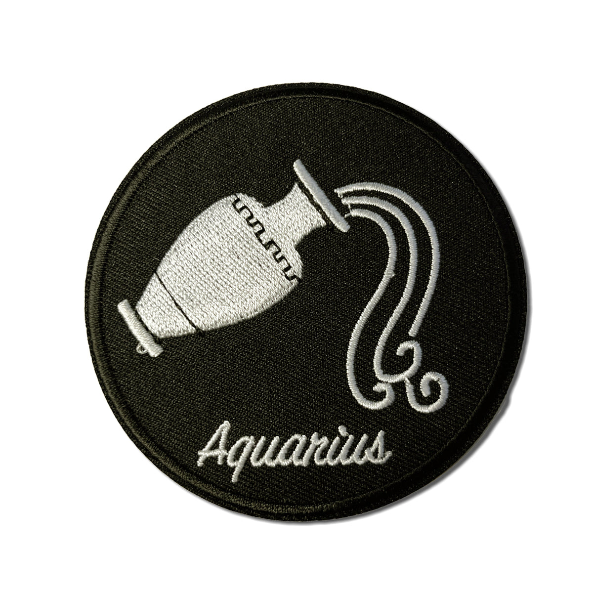 Embroidered Aquarius Zodiac Round Iron on Sew on Patch – PATCHERS
