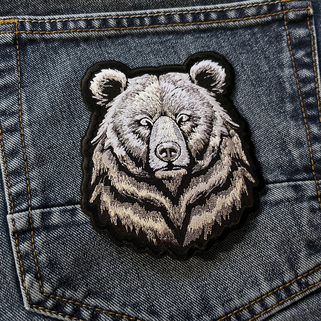 Embroidered Bear Stare Iron on Sew on Patch – PATCHERS