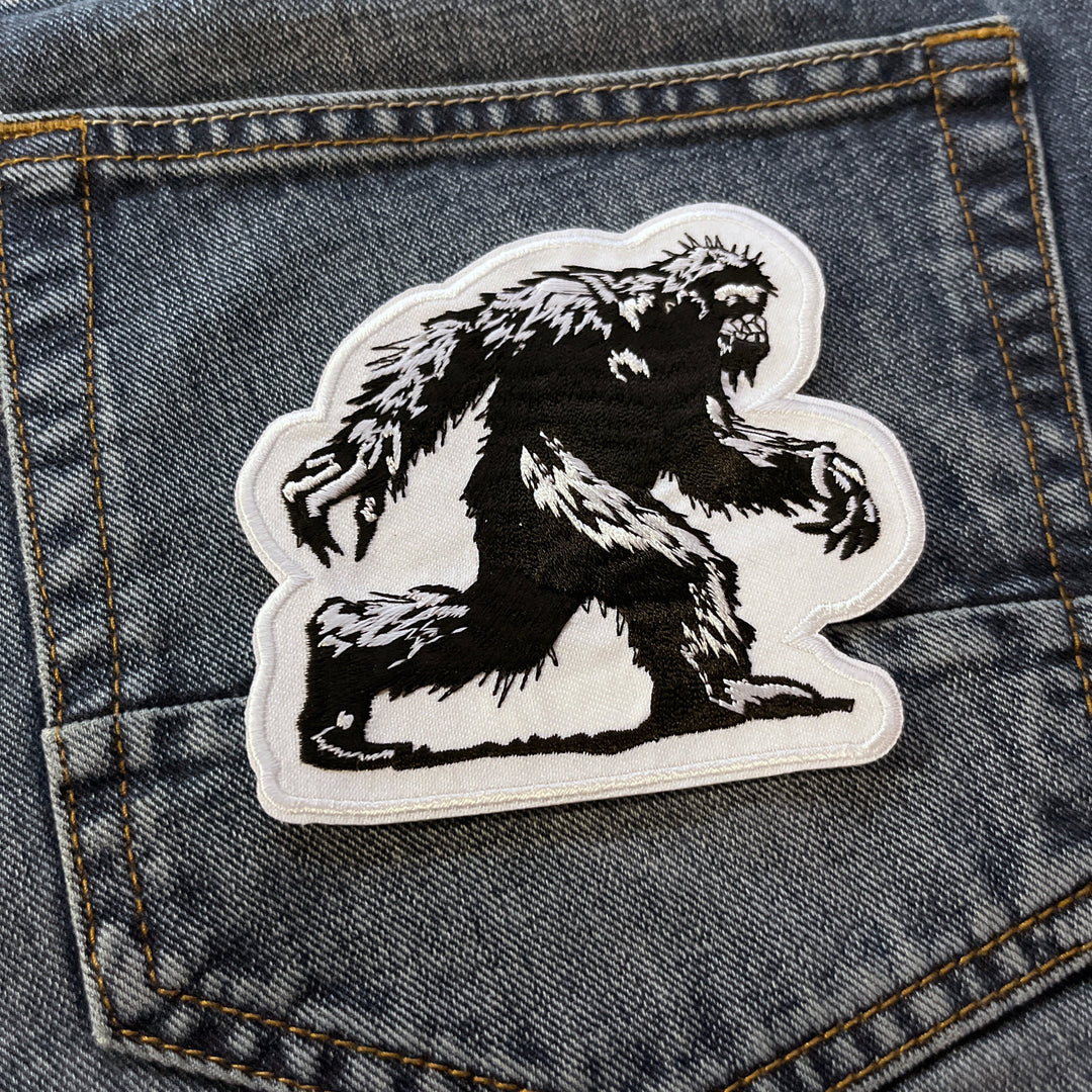Embroidered Big Foot Sasquatch Black White Iron on Sew on Patch – PATCHERS