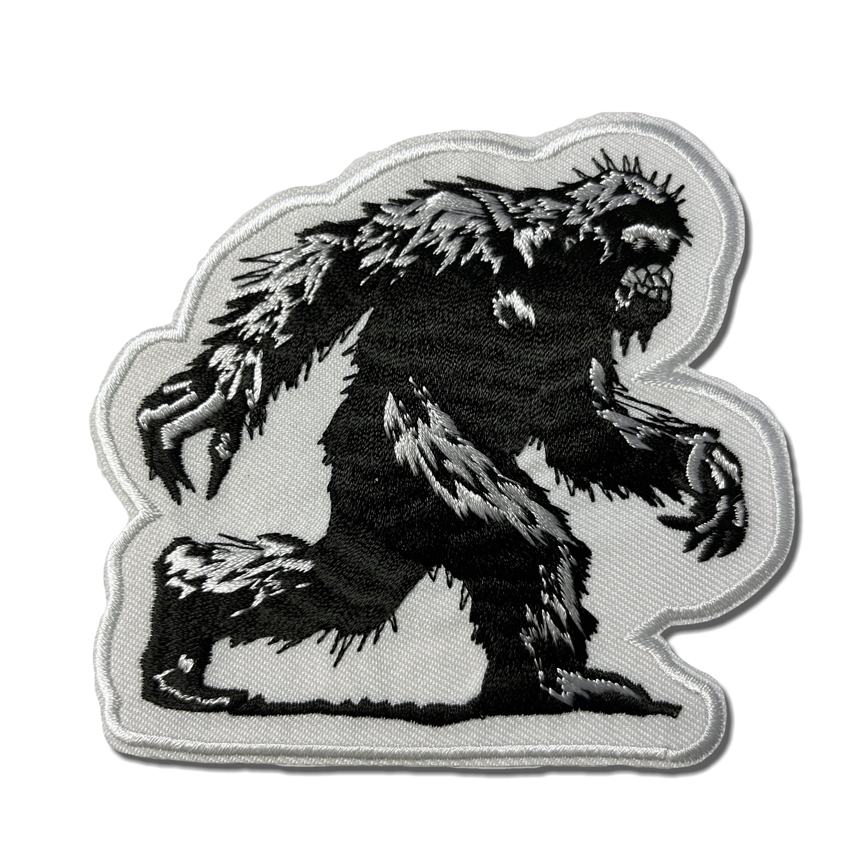 Embroidered Big Foot Sasquatch Black White Iron on Sew on Patch – PATCHERS