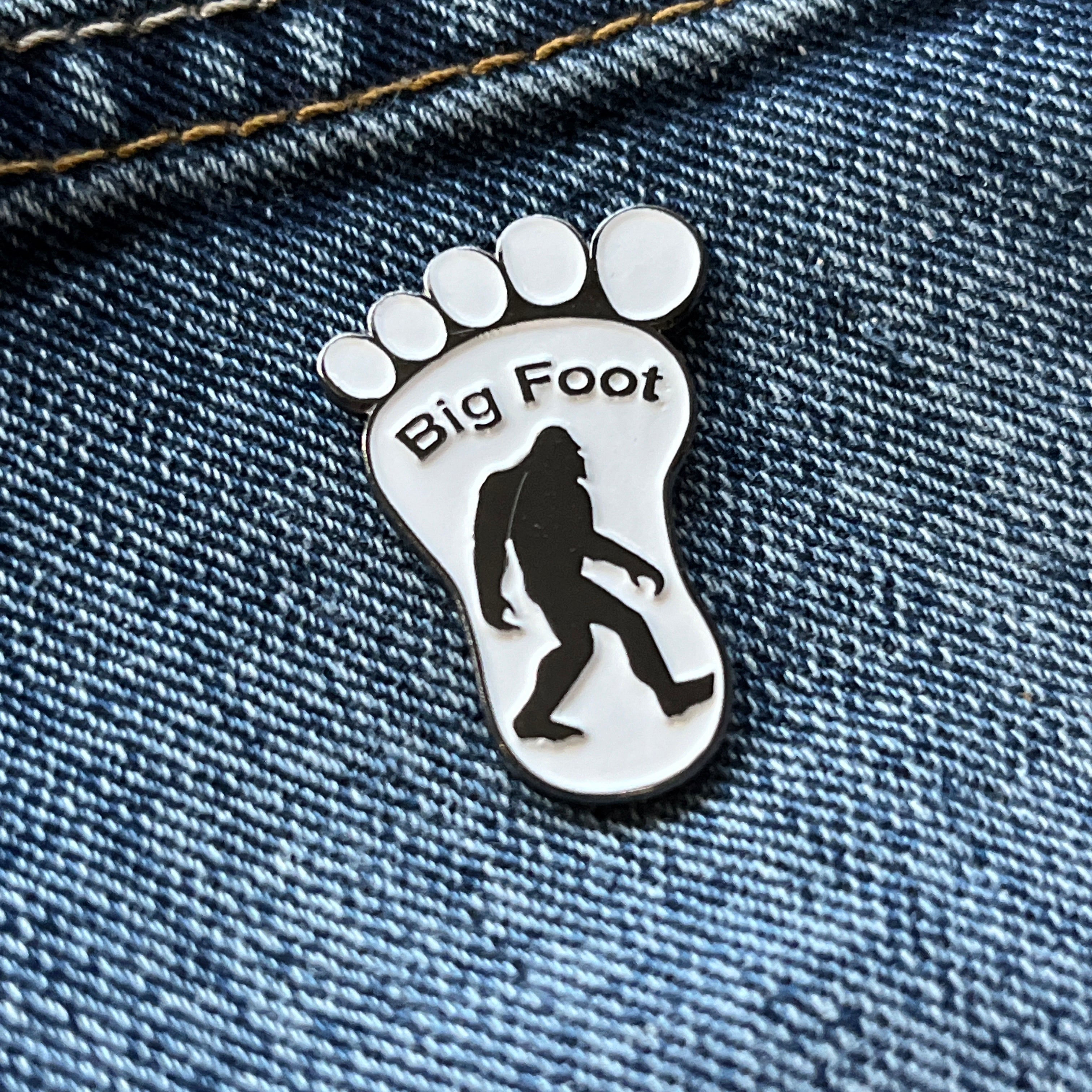 Metal & Enamel Big Foot Sasquatch Pin Badge with Secure Locking Back ...