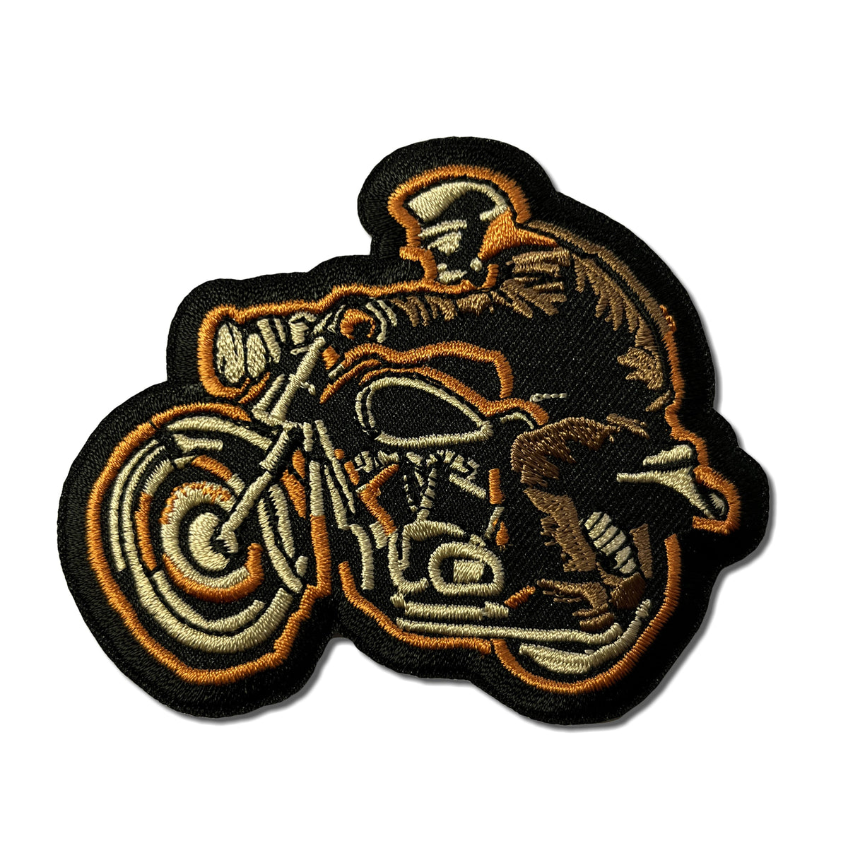 Embroidered Biker on Motorcycle Iron on Sew on Patch – PATCHERS