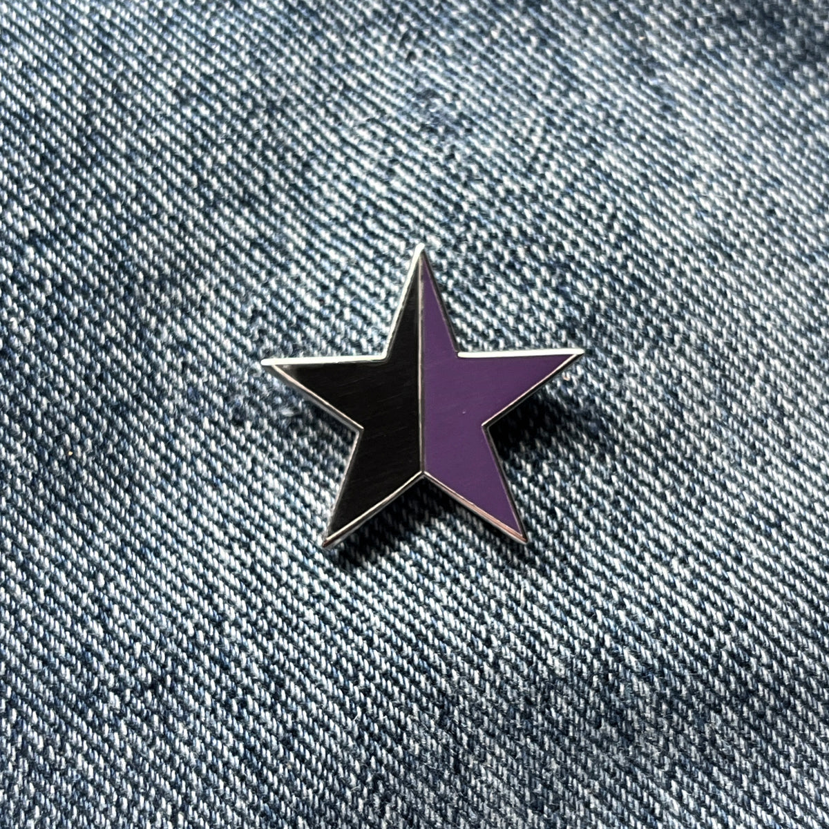 Metal & Hard Enamel Black & Purple Star Pin Badge with Locking Back ...