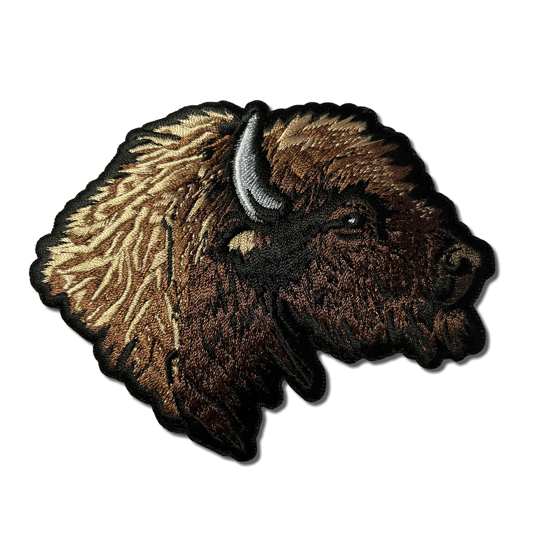 Embroidered Buffalo Head Side Iron on Sew on Patch – PATCHERS