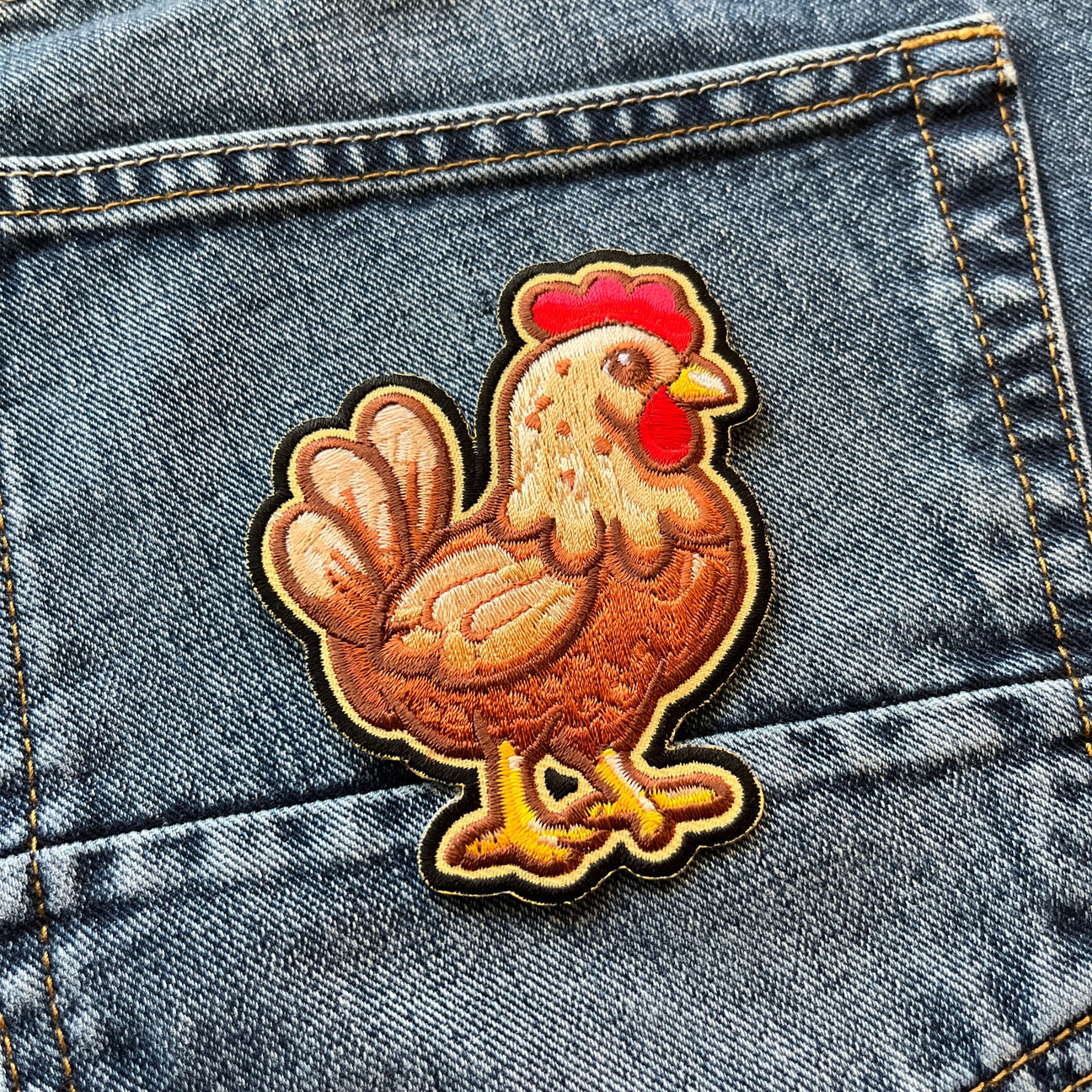 Embroidered Chicken Iron on Sew on Patch – PATCHERS