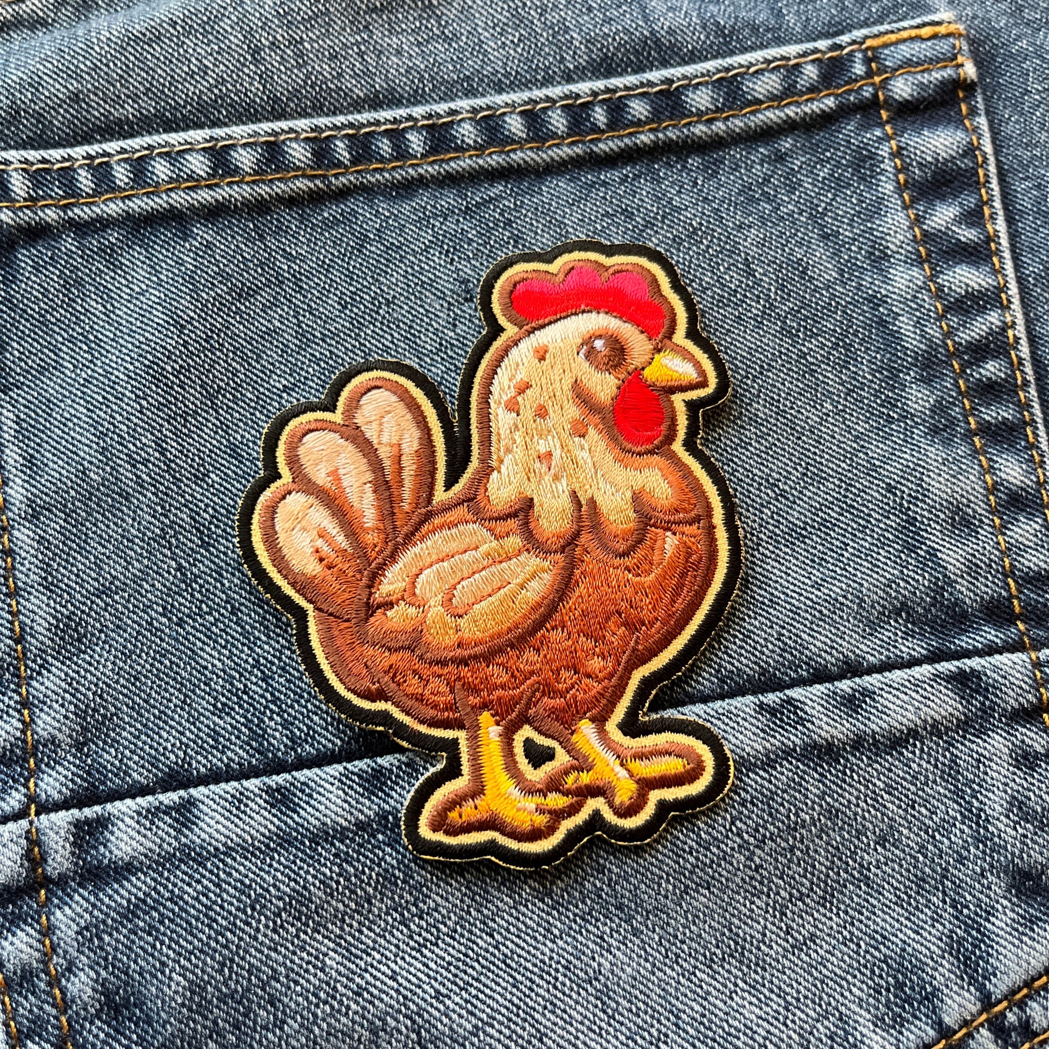 Embroidered Chicken Iron on Sew on Patch – PATCHERS