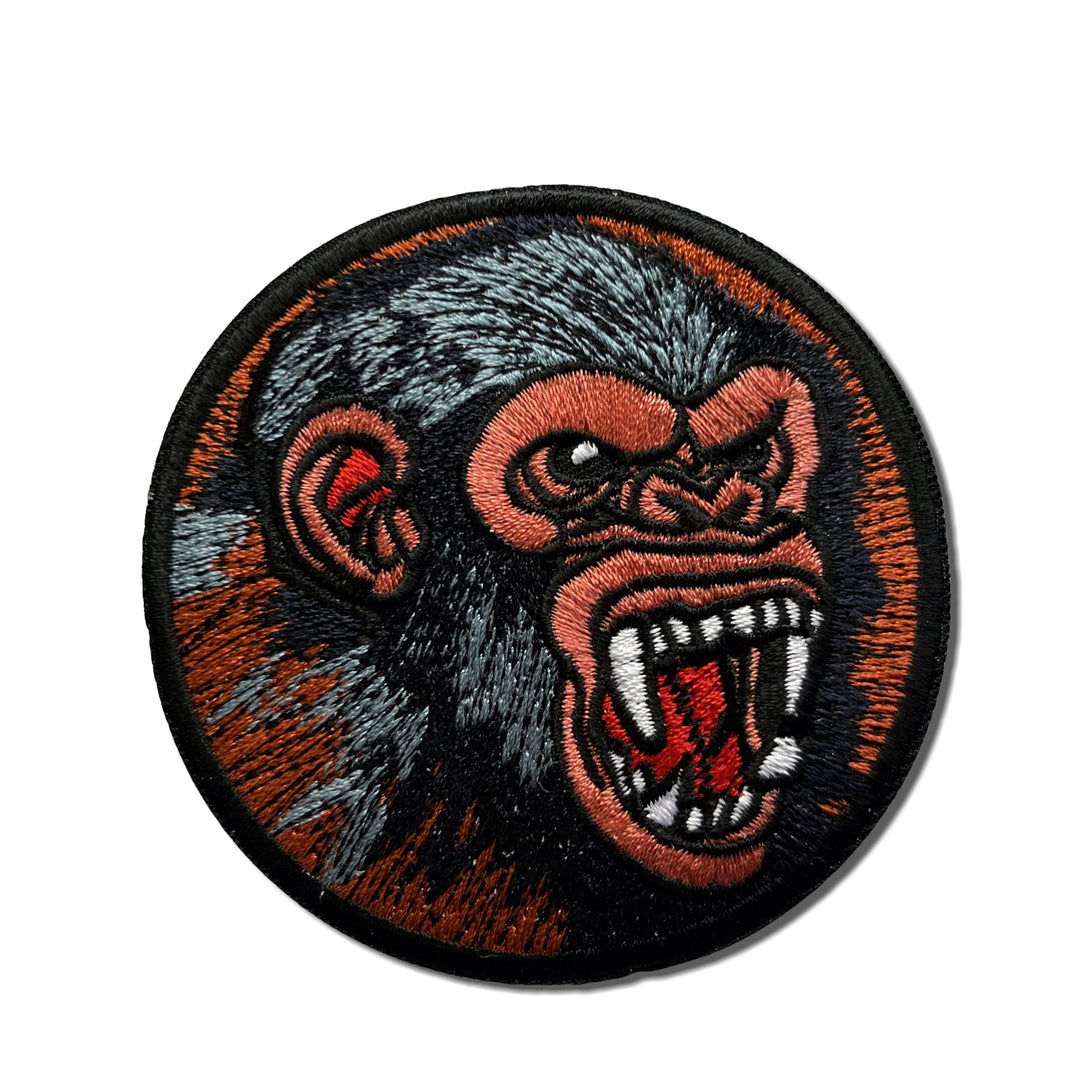 Embroidered Chimp Head Iron on Sew on Patch – PATCHERS