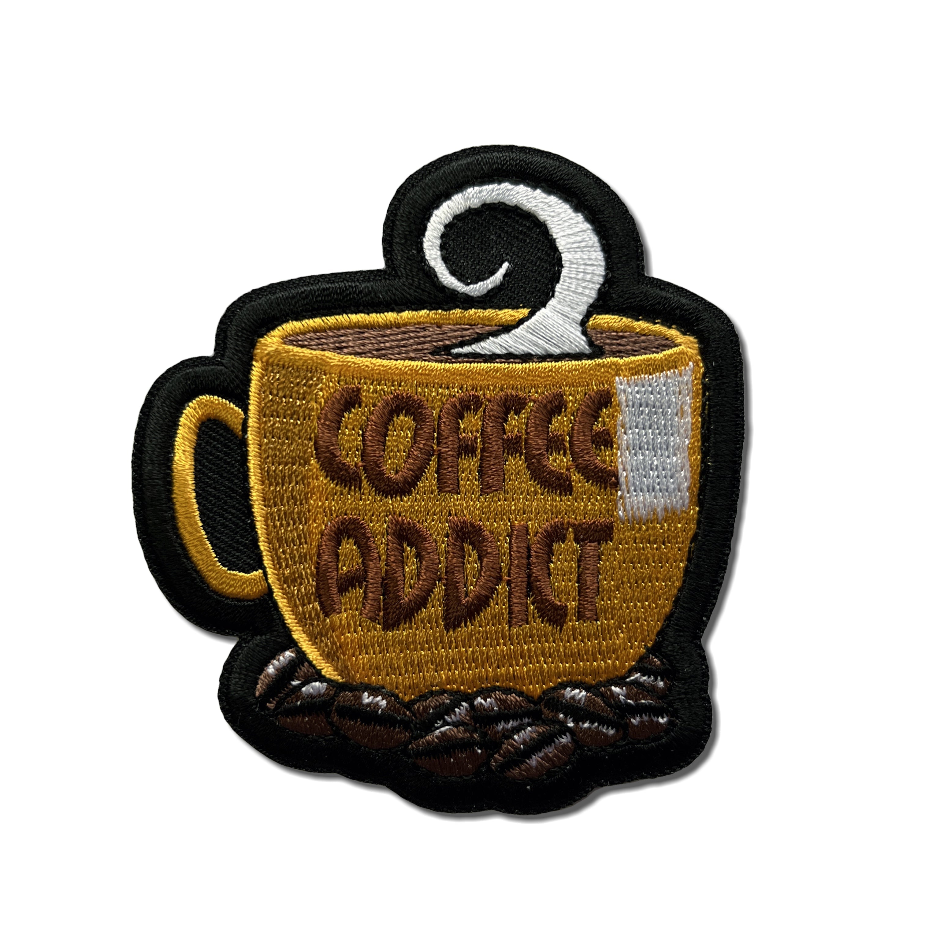 Embroidered Coffee Addict Iron on Sew on Patch – PATCHERS