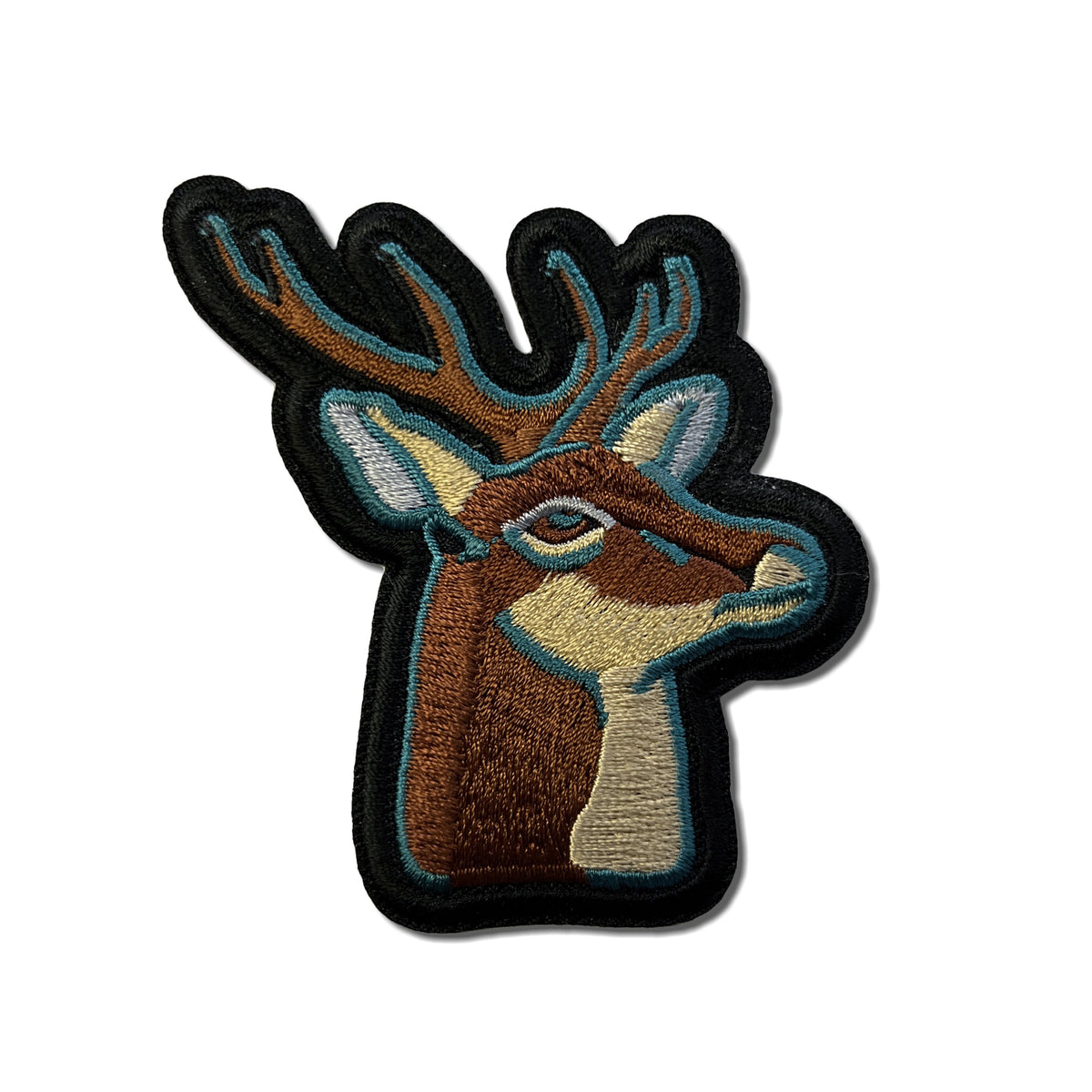 Embroidered Colourful Deer Head Iron on Sew on Patch – PATCHERS