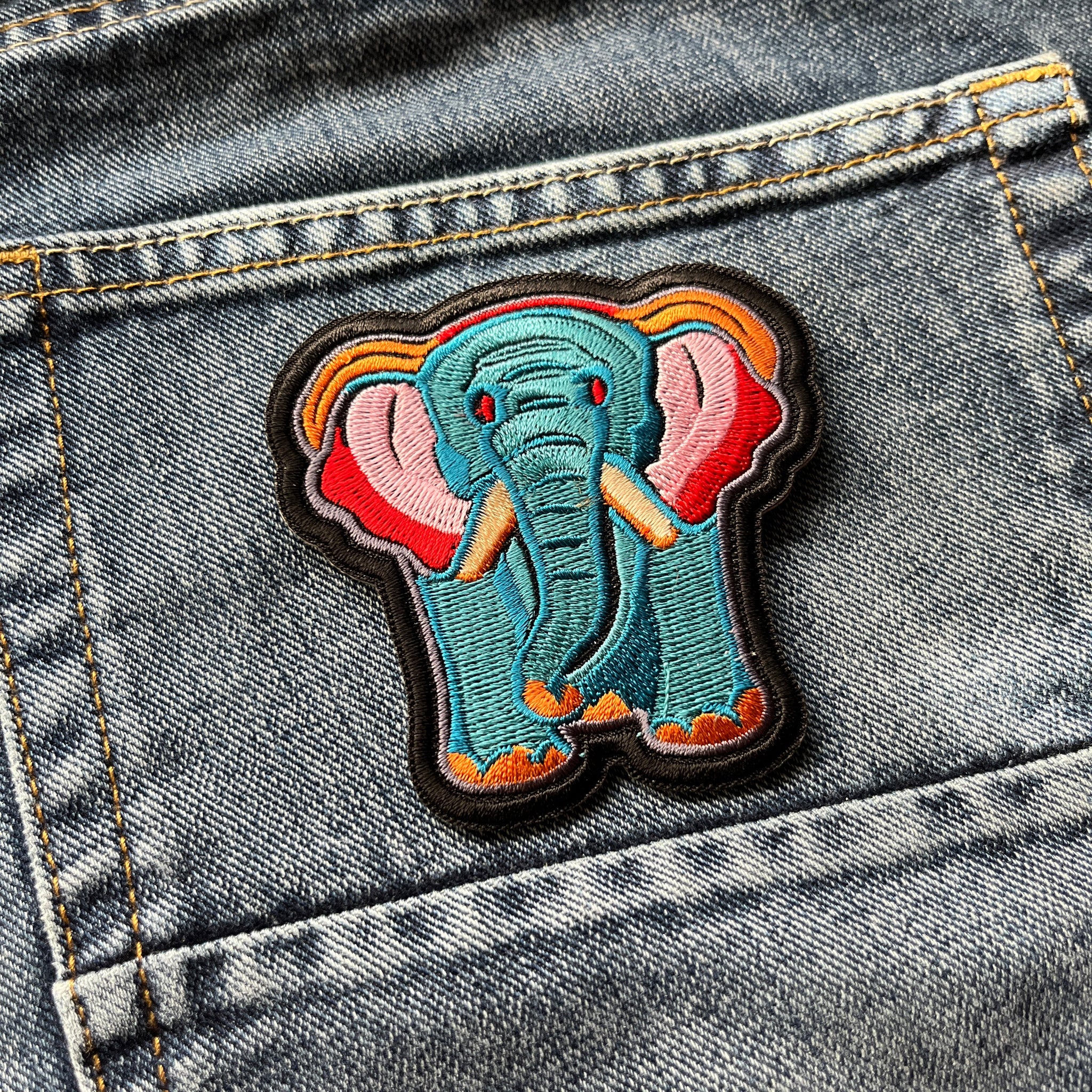 Embroidered Colourful Elephant Iron on Sew on Patch – PATCHERS