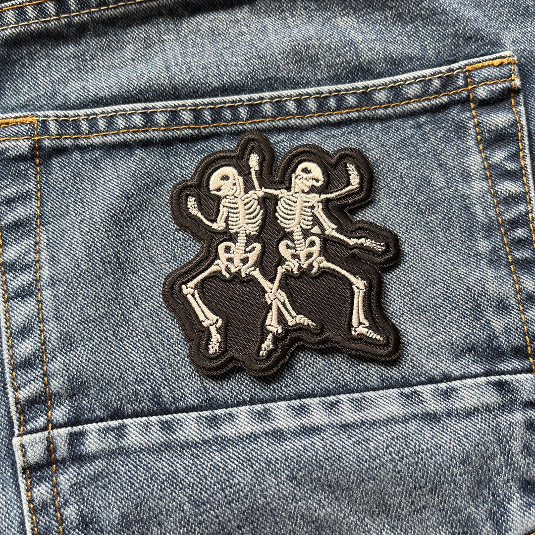 Embroidered Dancing Skeletons Iron on Sew on Patch – PATCHERS