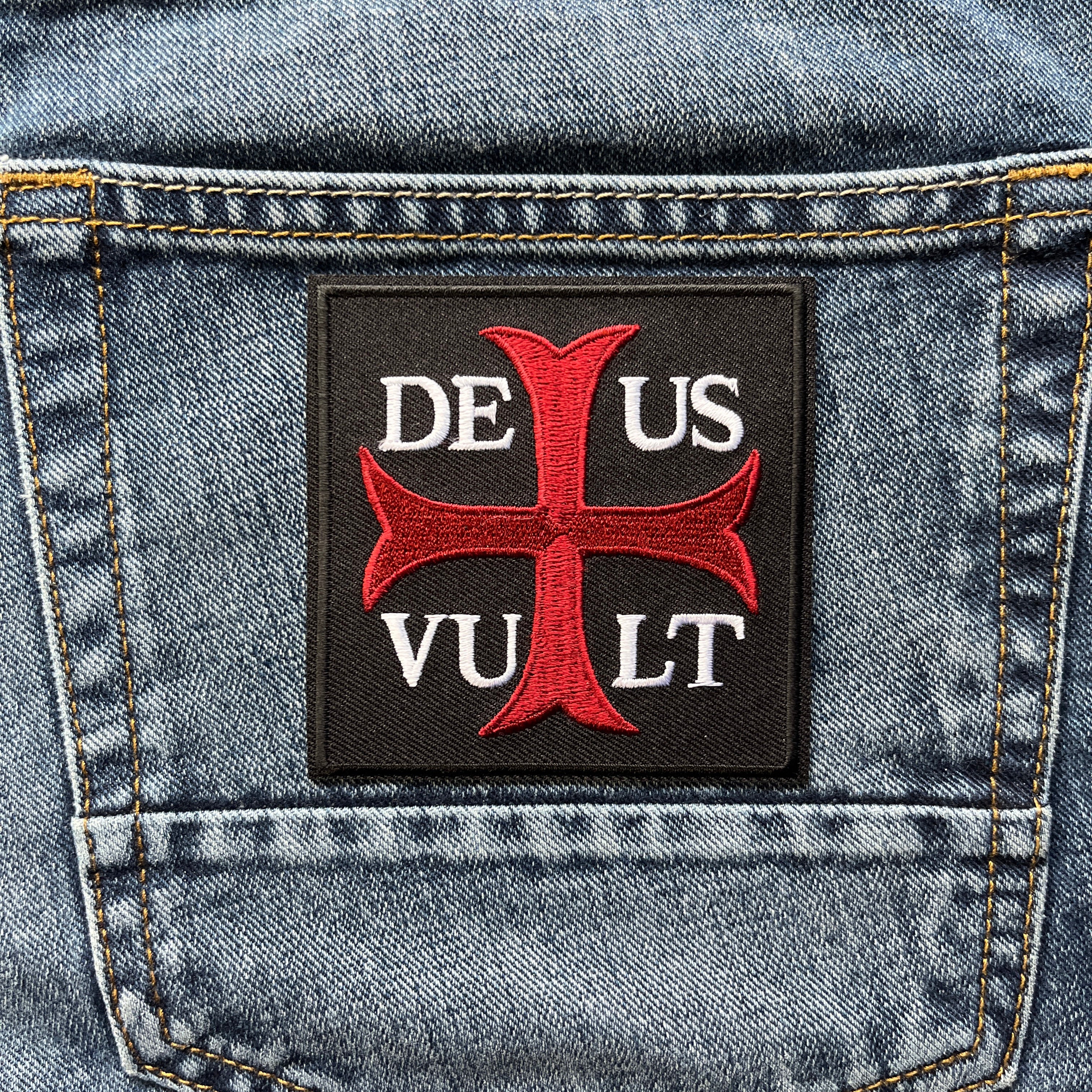 Embroidered Deus Vult God Wills Christian Iron on Sew on Patch – PATCHERS