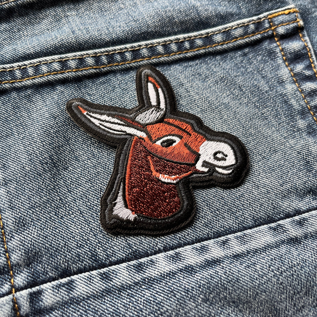 Embroidered Donkey Head Iron on Sew on Patch – PATCHERS
