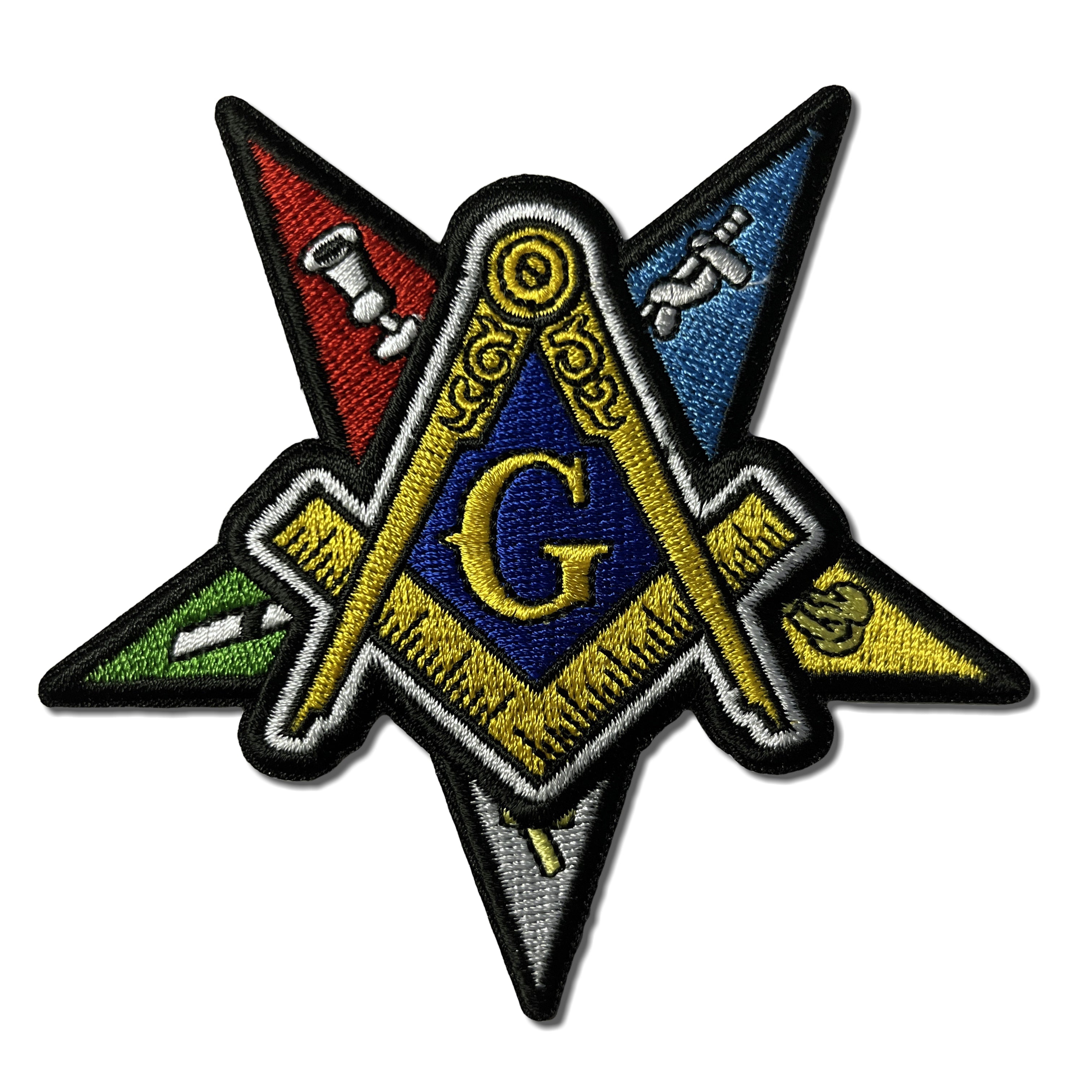 Embroidered Eastern Star with Free Mason Symbol Iron on Sew on Patch ...