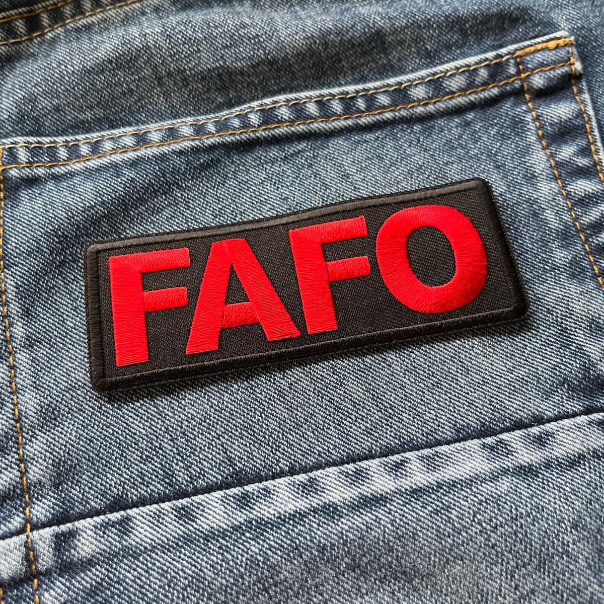 Embroidered FAFO Black Red Iron on Sew on Patch – PATCHERS