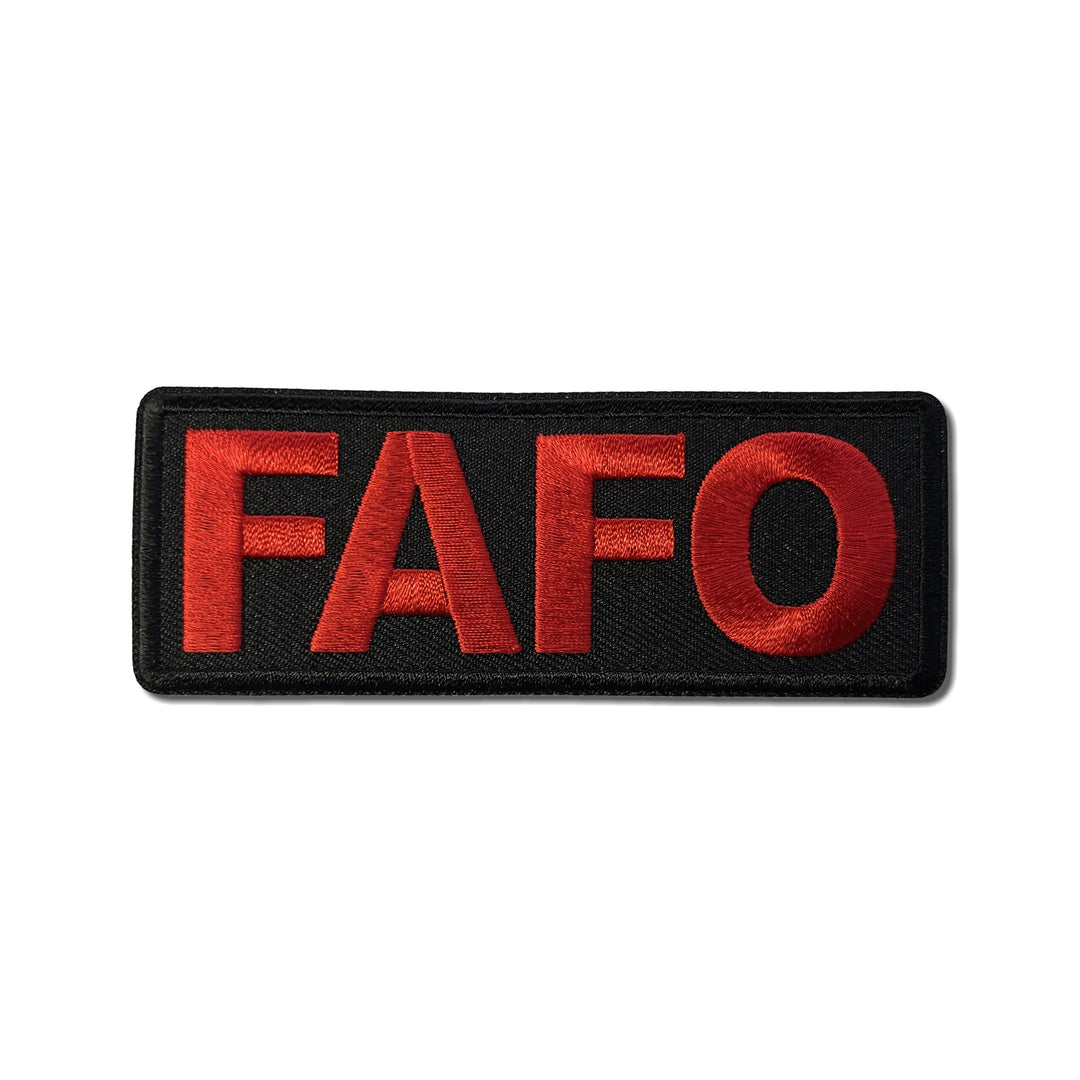 Embroidered FAFO Black Red Iron on Sew on Patch – PATCHERS