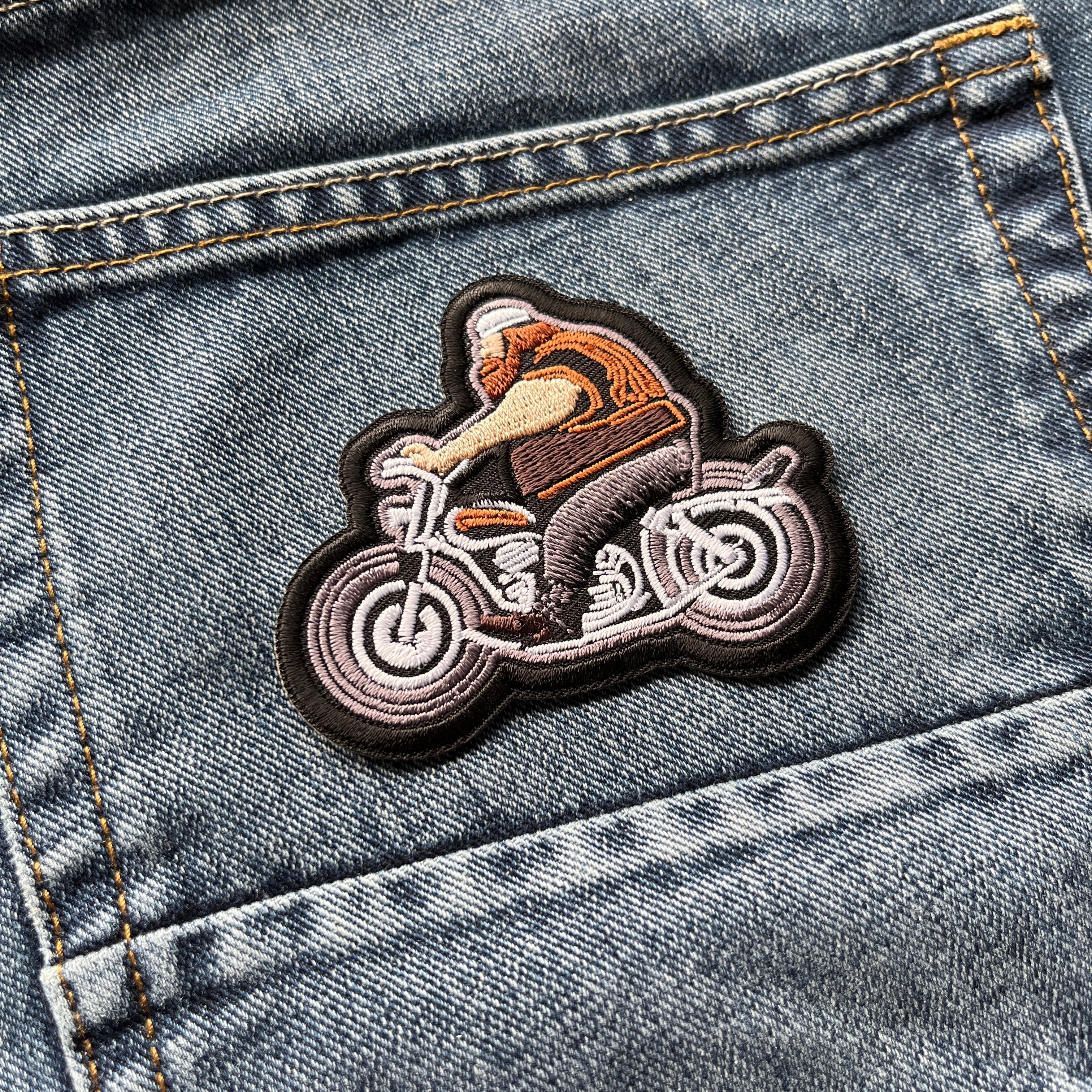 Embroidered Fat Biker Motorcycle Iron on Sew on Patch – PATCHERS