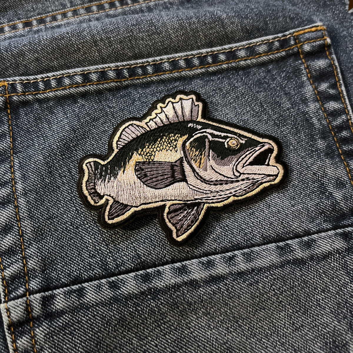 Embroidered Fish Black Grey Cream Iron on Sew on Patch – PATCHERS