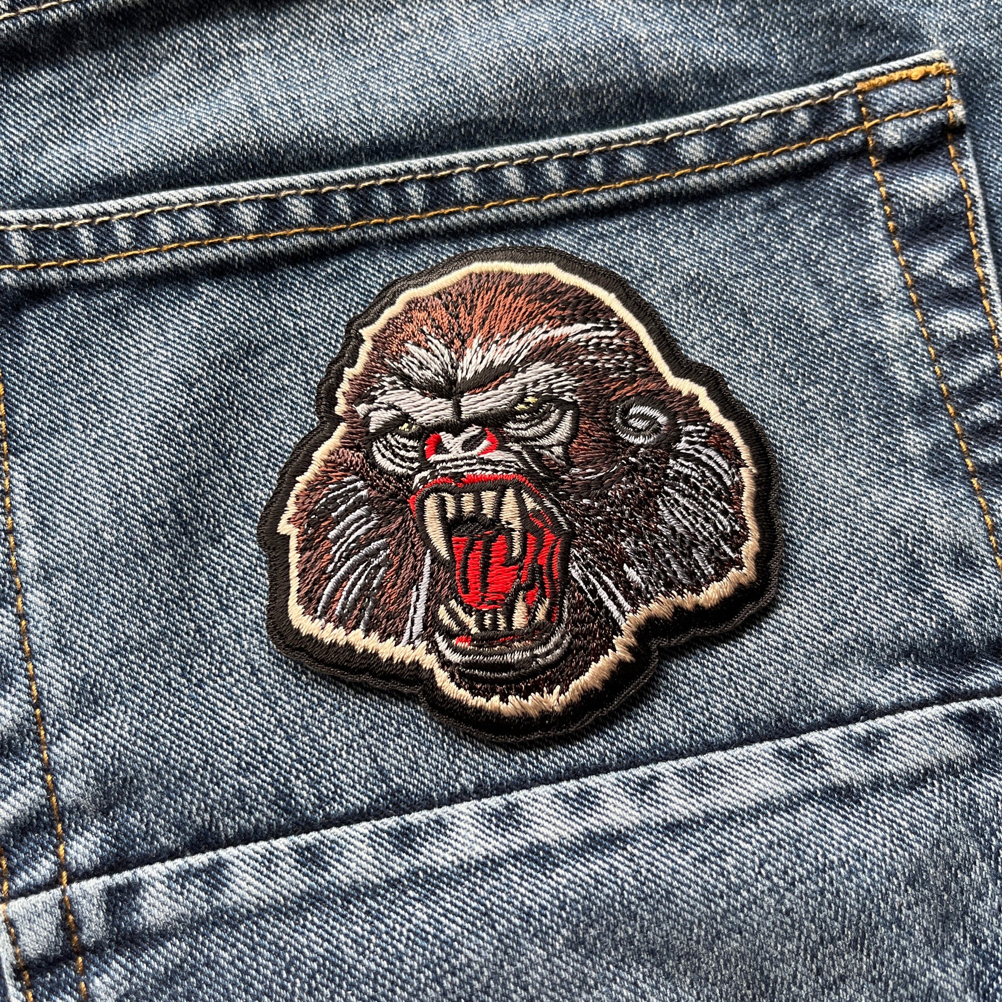 Embroidered Gorilla Head Iron on Sew on Patch – PATCHERS