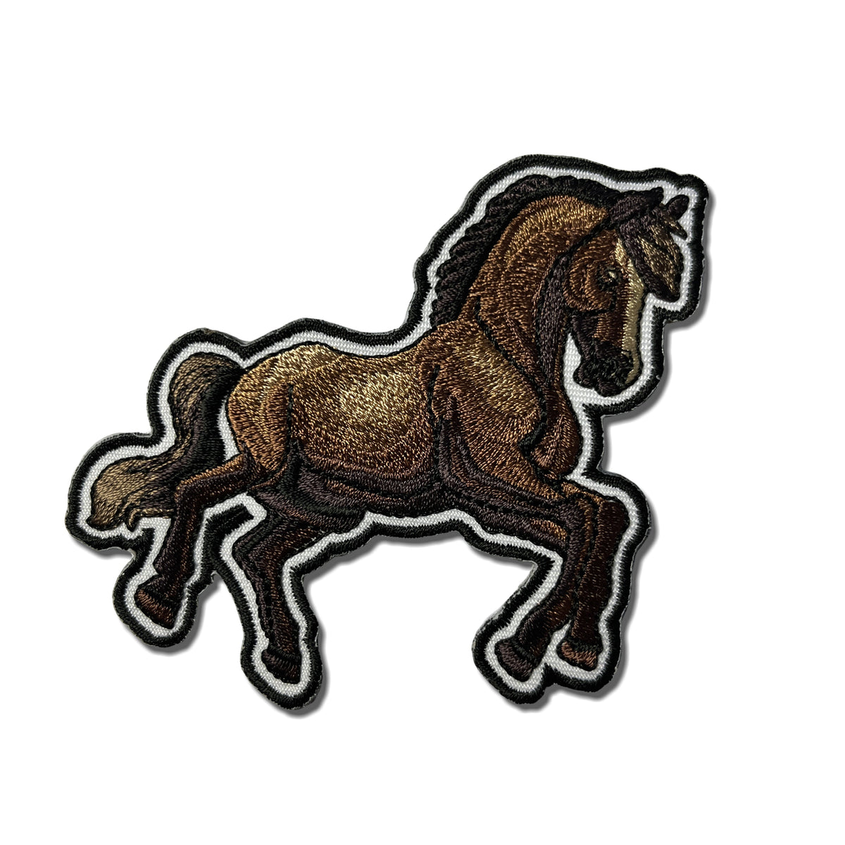 Embroidered Horse Black Brown Iron on Sew on Patch – PATCHERS