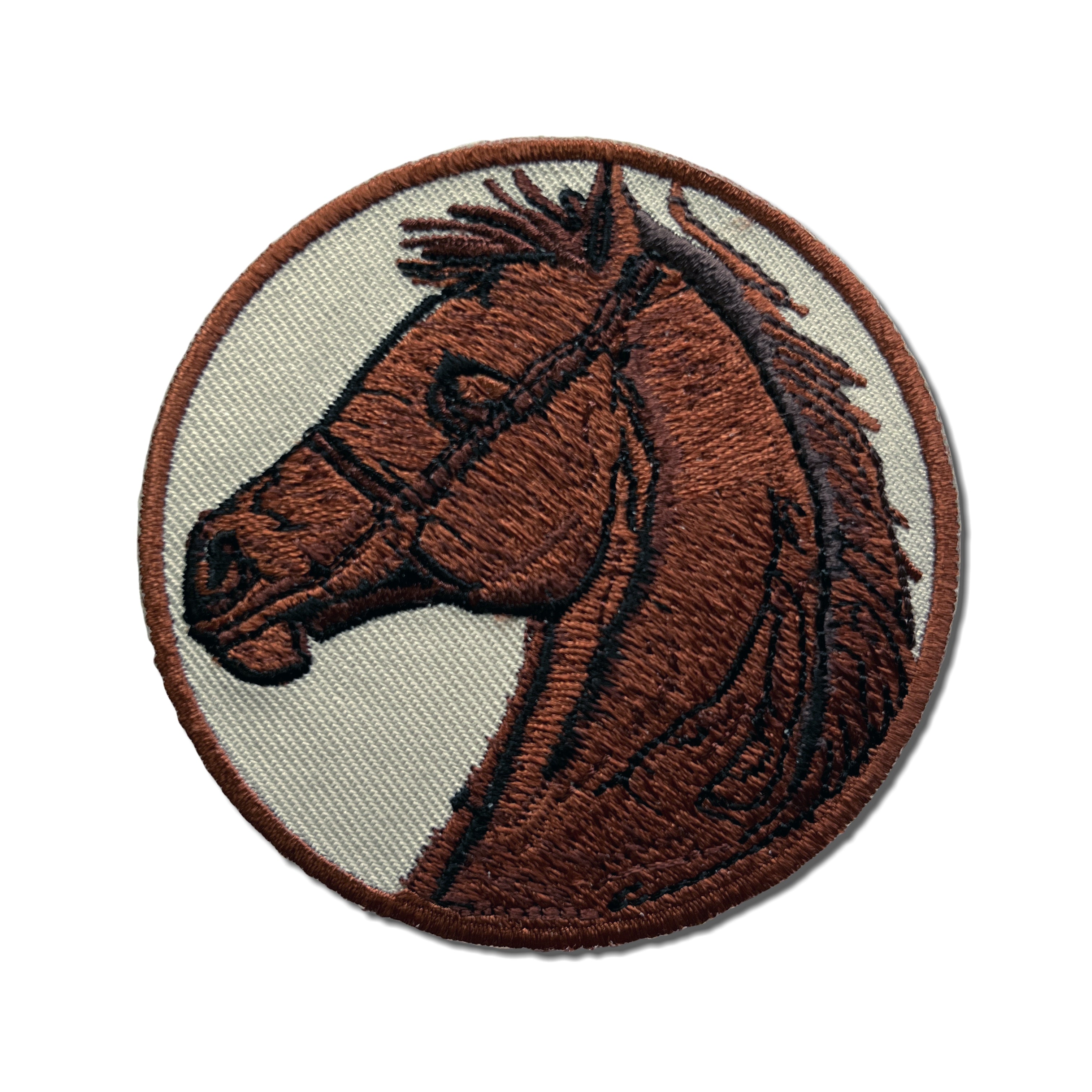 Embroidered Horse Head Round Iron on Sew on Patch – PATCHERS
