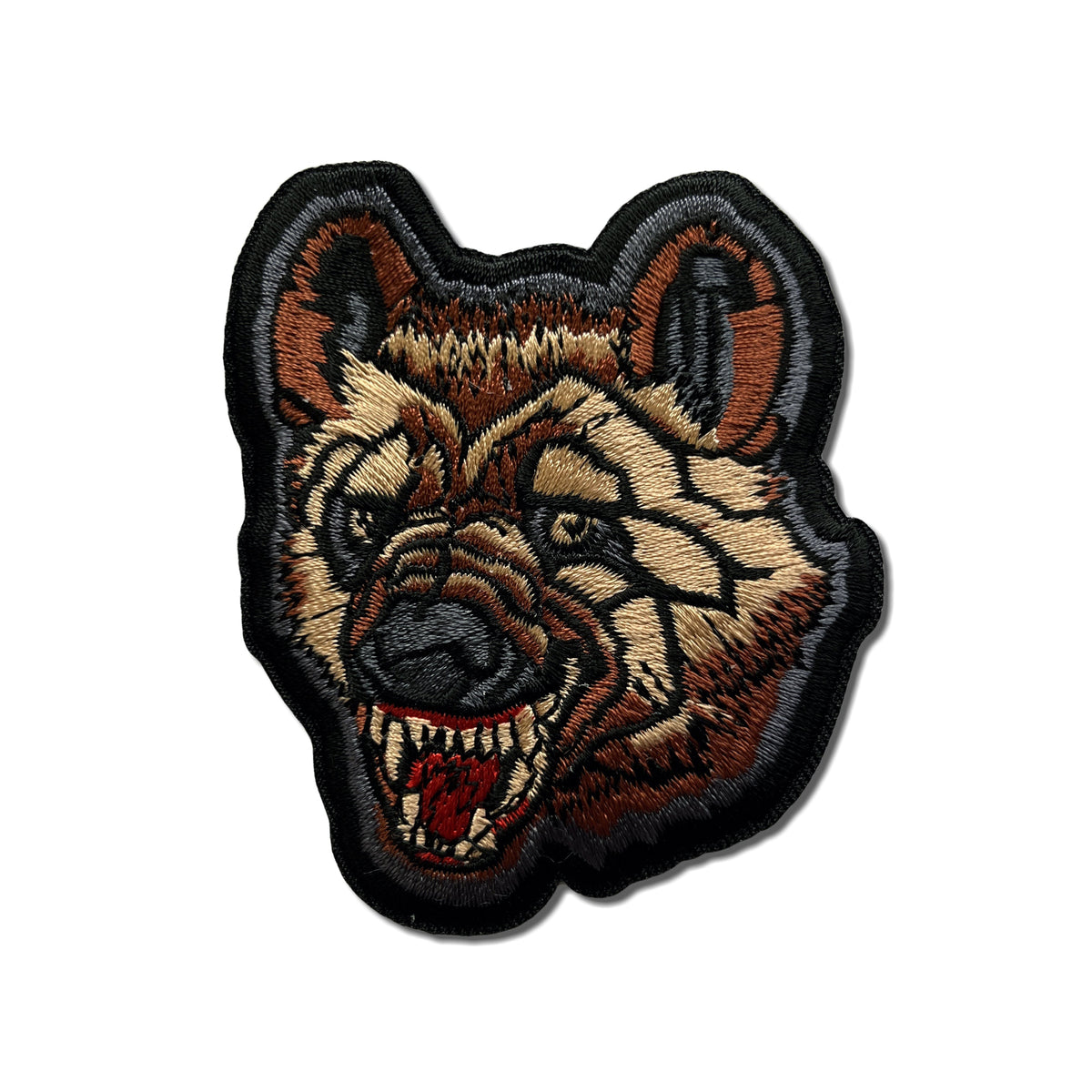 Embroidered Hyena Head Iron on Sew on Patch – PATCHERS