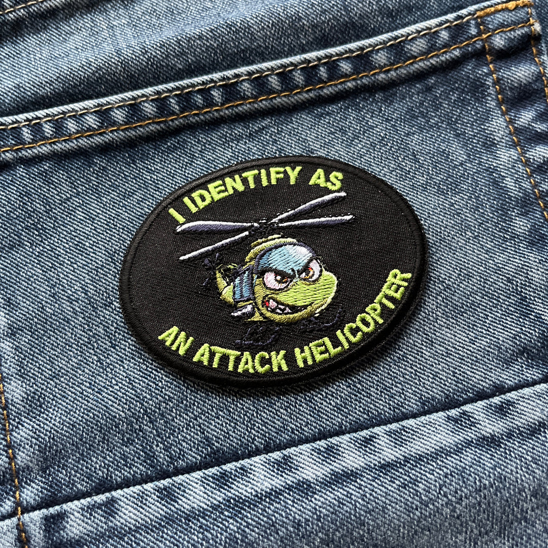 Embroidered I Identify as an Attack Helicopter Iron on Sew on Patch ...