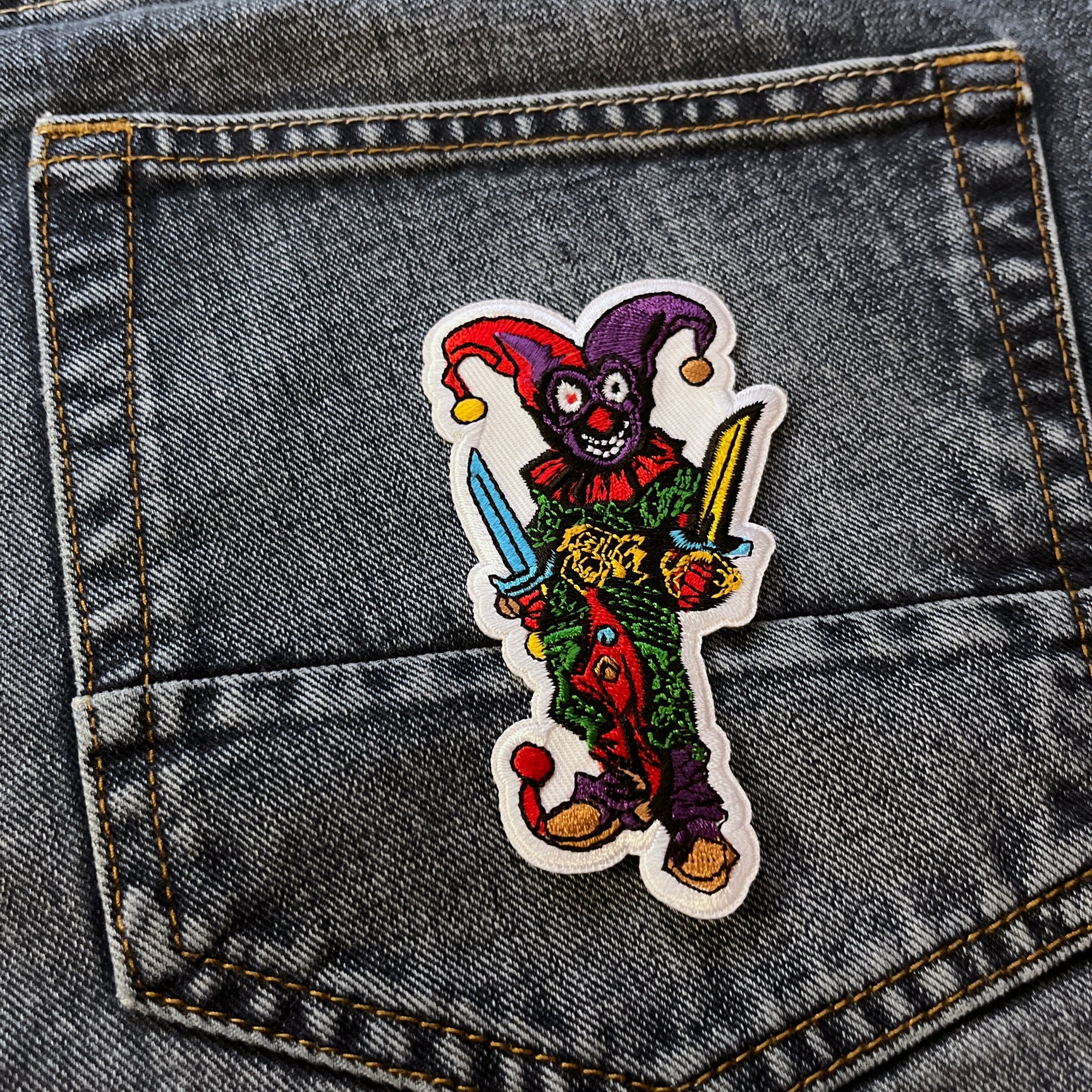 Embroidered Jester Clown Knives Iron on Sew on Patch – PATCHERS