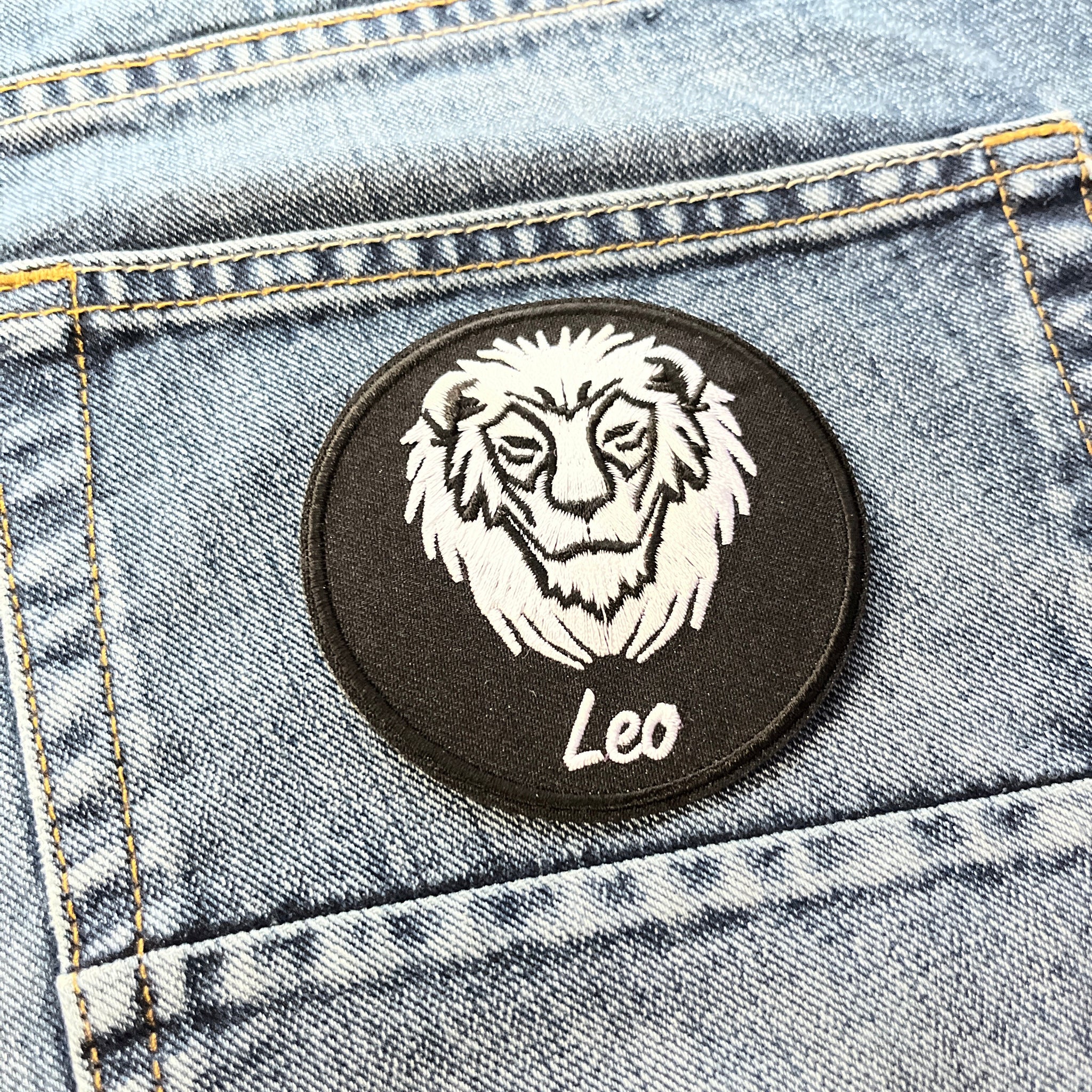 Embroidered Leo Zodiac Round Iron on Sew on Patch – PATCHERS