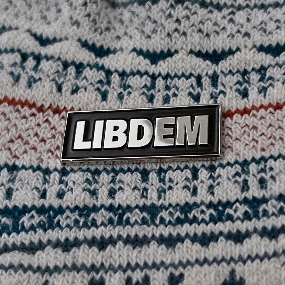 Metal & Black Enamel LibDem Pin Badge with Secure Locking Backs – PATCHERS