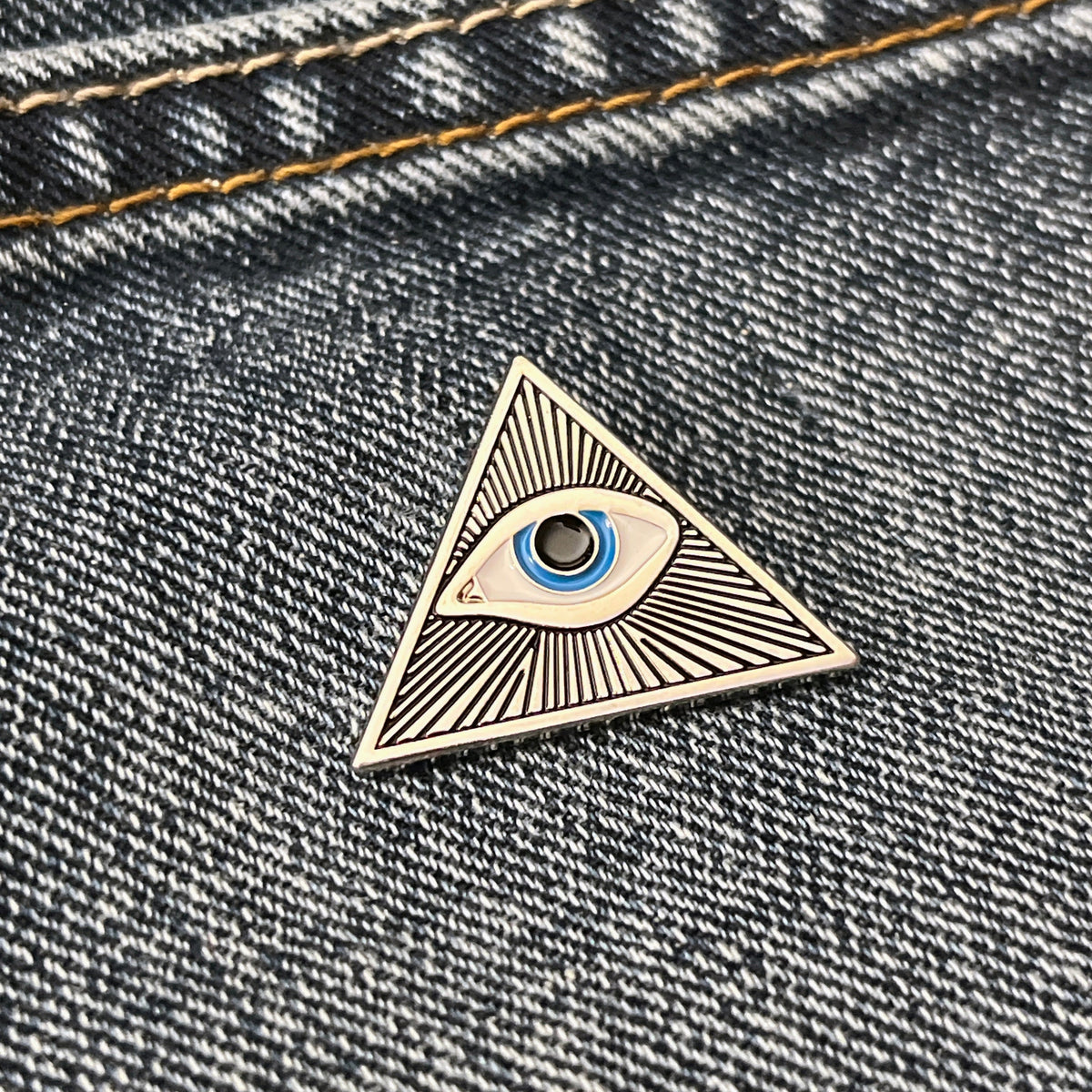 Metal & Enamel Masonic All Seeing Eye Pin Badge with Locking Back ...