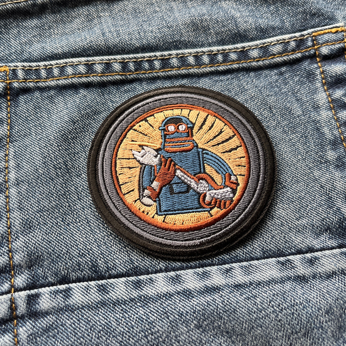 Embroidered Mechanic Bot Iron on Sew on Patch – PATCHERS