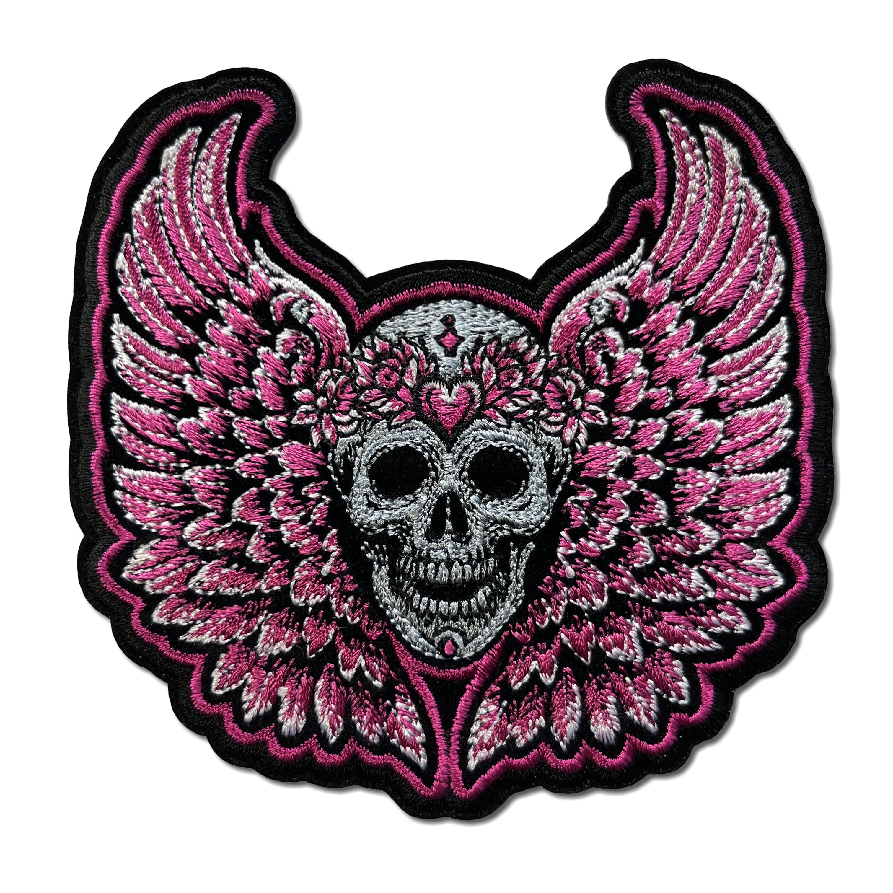 Girly Skull And Wings Illustration Of A Cute