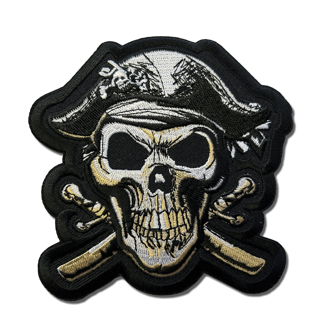 Embroidered Pirate Skull Swords Iron on Sew on Patch – PATCHERS
