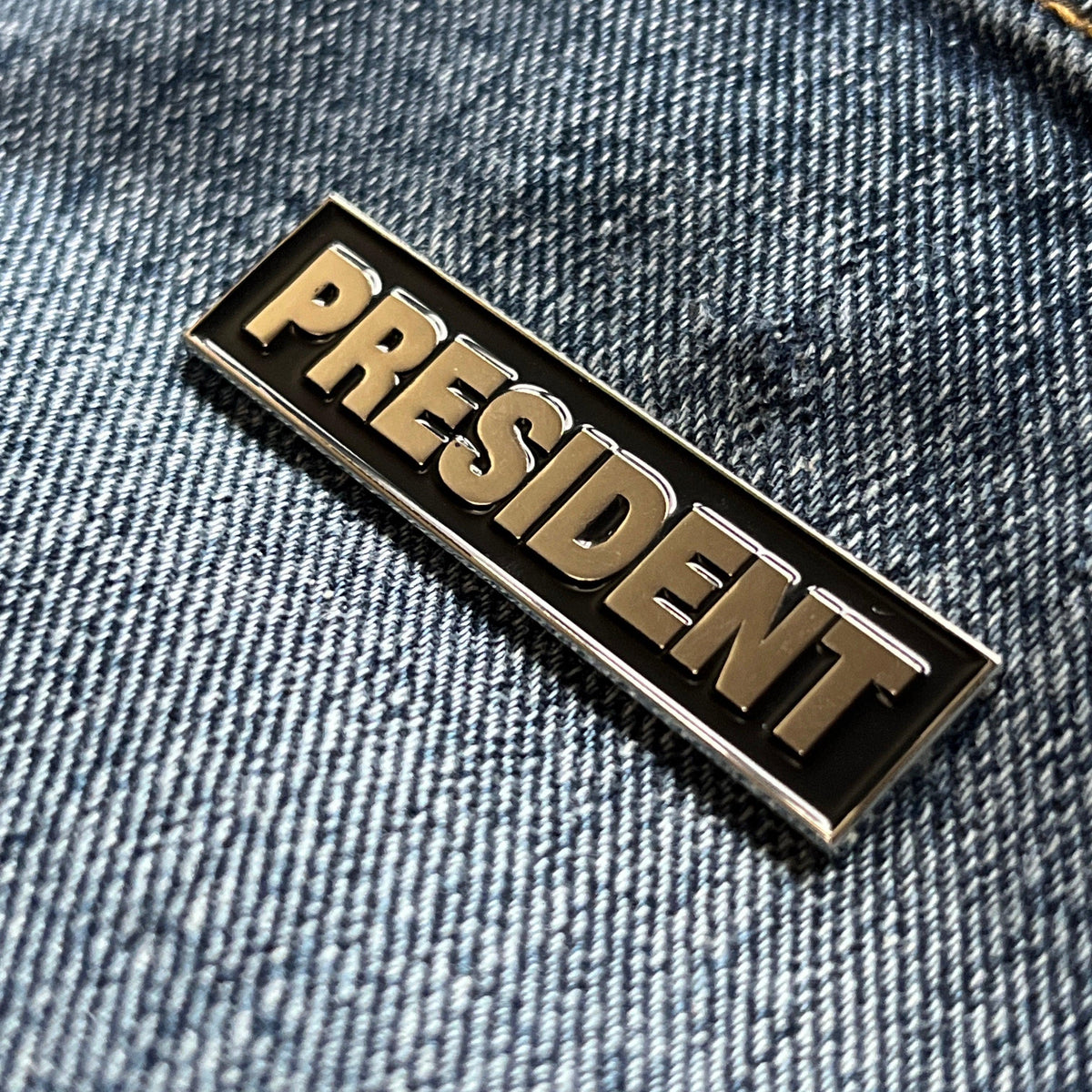 Metal & Enamel President Pin Badge with Secure Locking Backs – PATCHERS