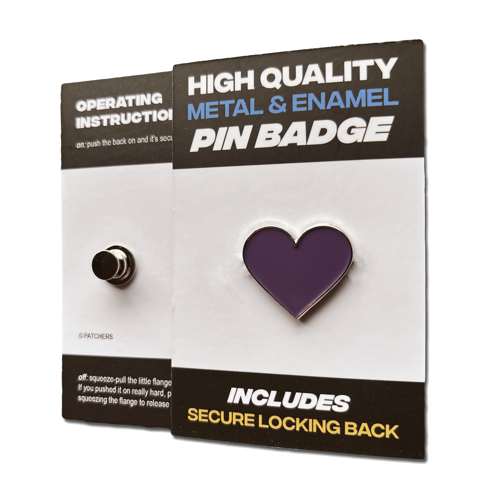 Metal & Enamel Purple Heart Pin Badge with Secure Locking Back – PATCHERS