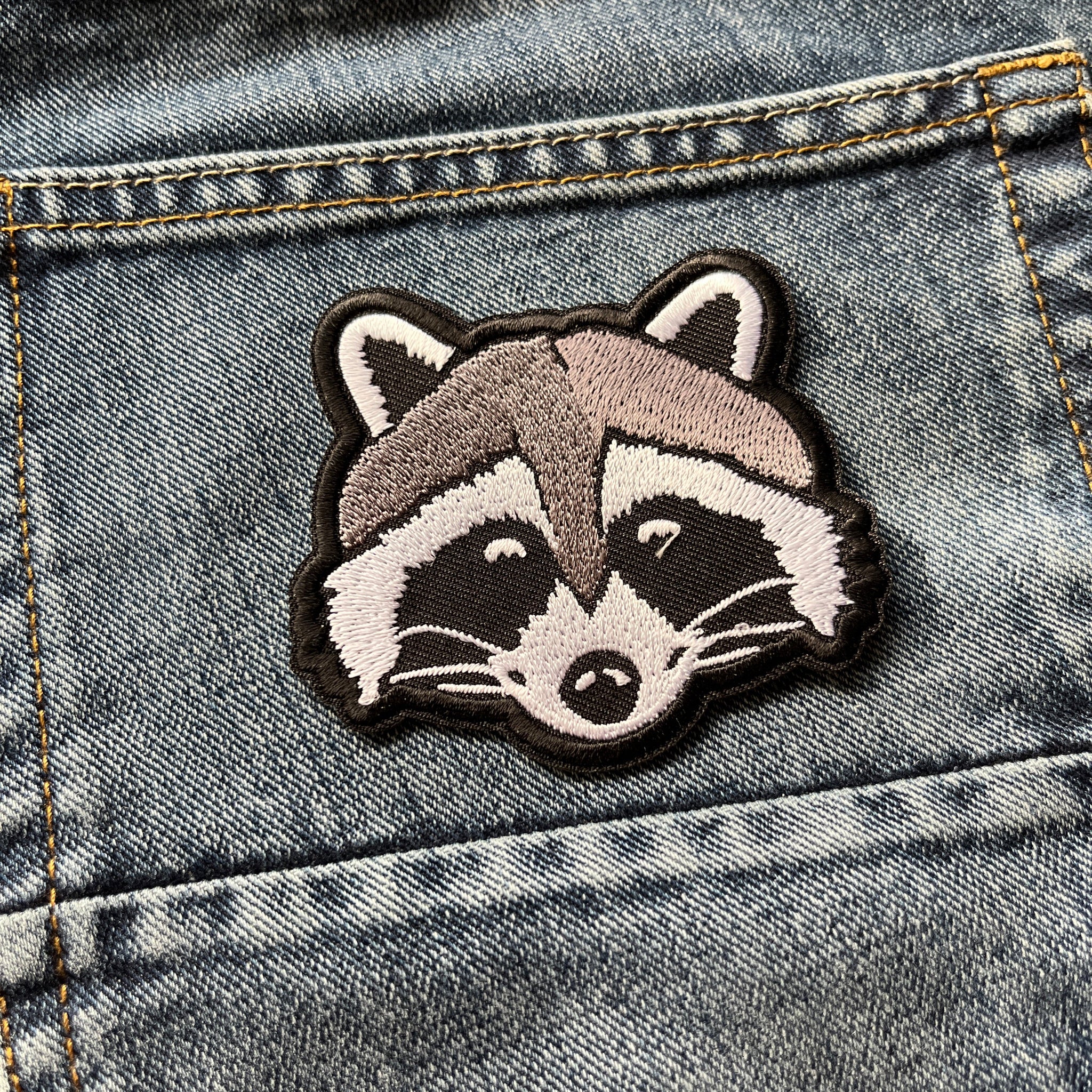 Embroidered Raccoon Head Iron on Sew on Patch – PATCHERS