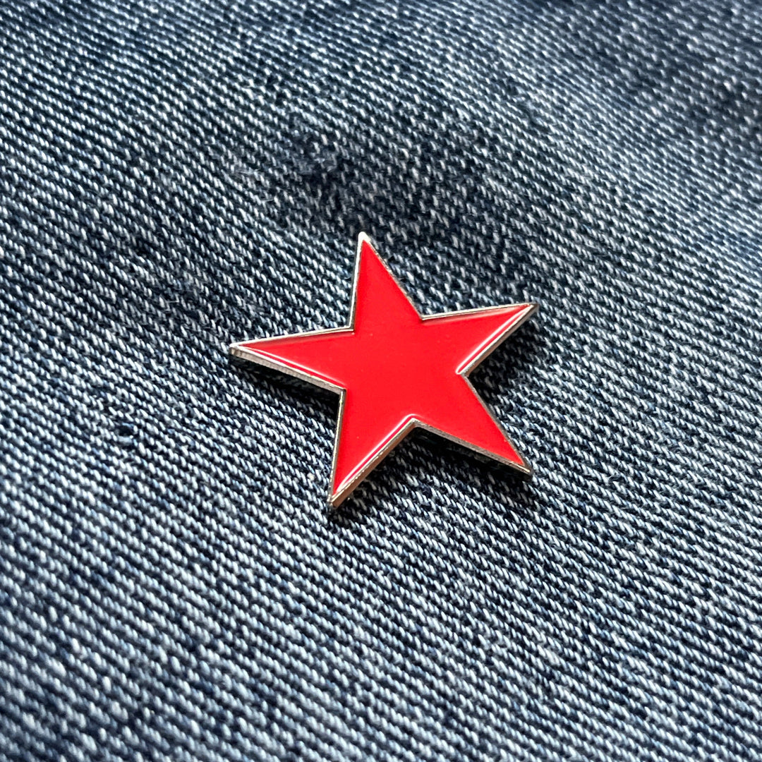 Metal & Enamel Red Star Pin Badge with Secure Locking Back – PATCHERS
