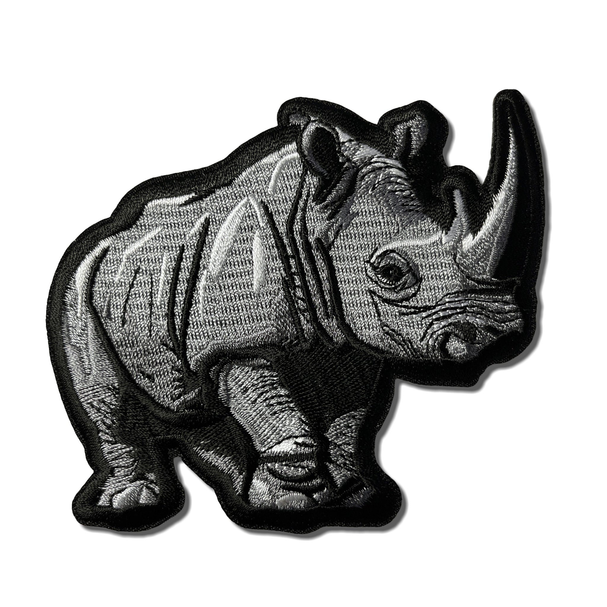Embroidered Rhino Iron on Sew on Patch – PATCHERS
