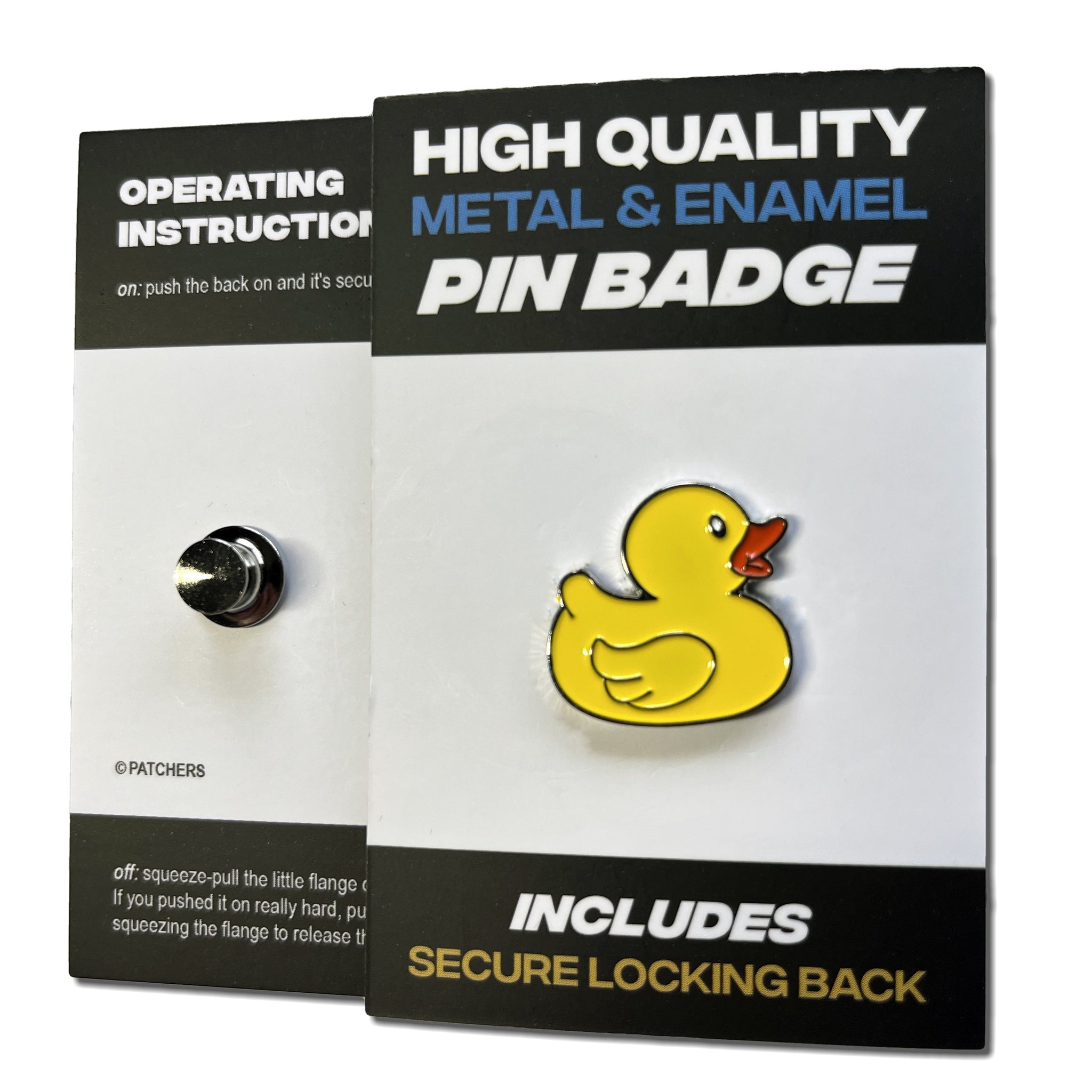 Metal & Enamel Rubber Duck Pin Badge with Secure Locking Back – PATCHERS