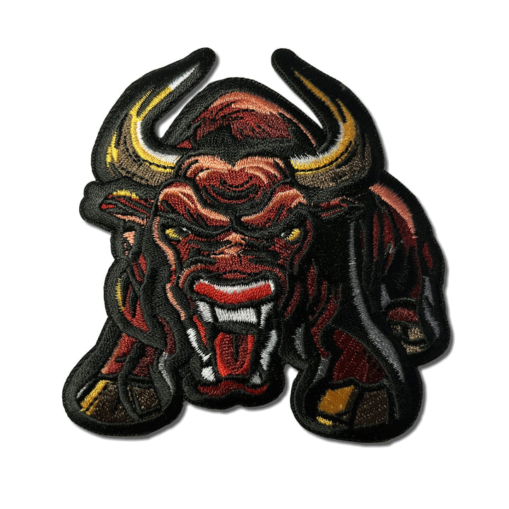 Embroidered Scary Bull Iron on Sew on Patch – PATCHERS
