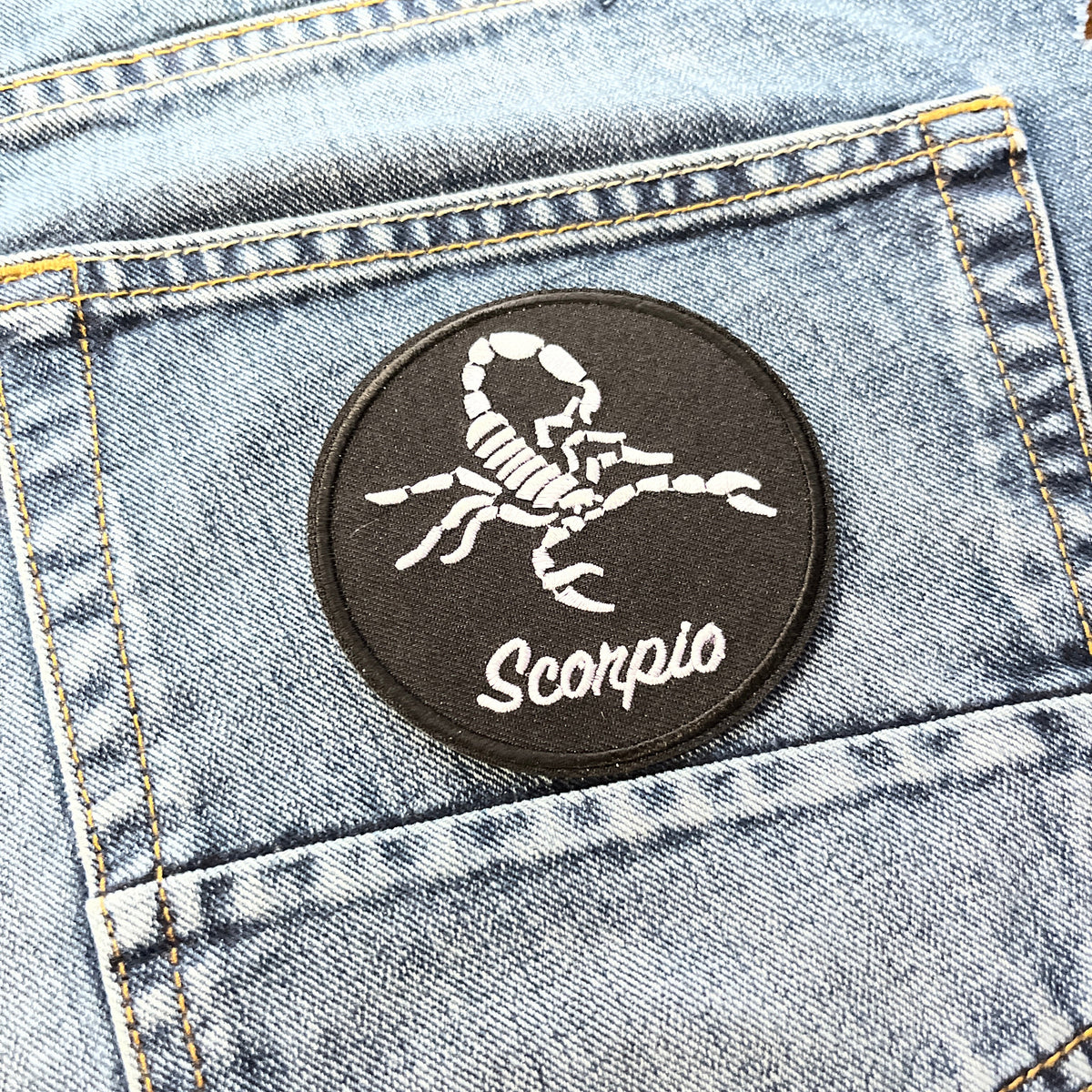 Embroidered Scorpio Zodiac Round Iron on Sew on Patch – PATCHERS