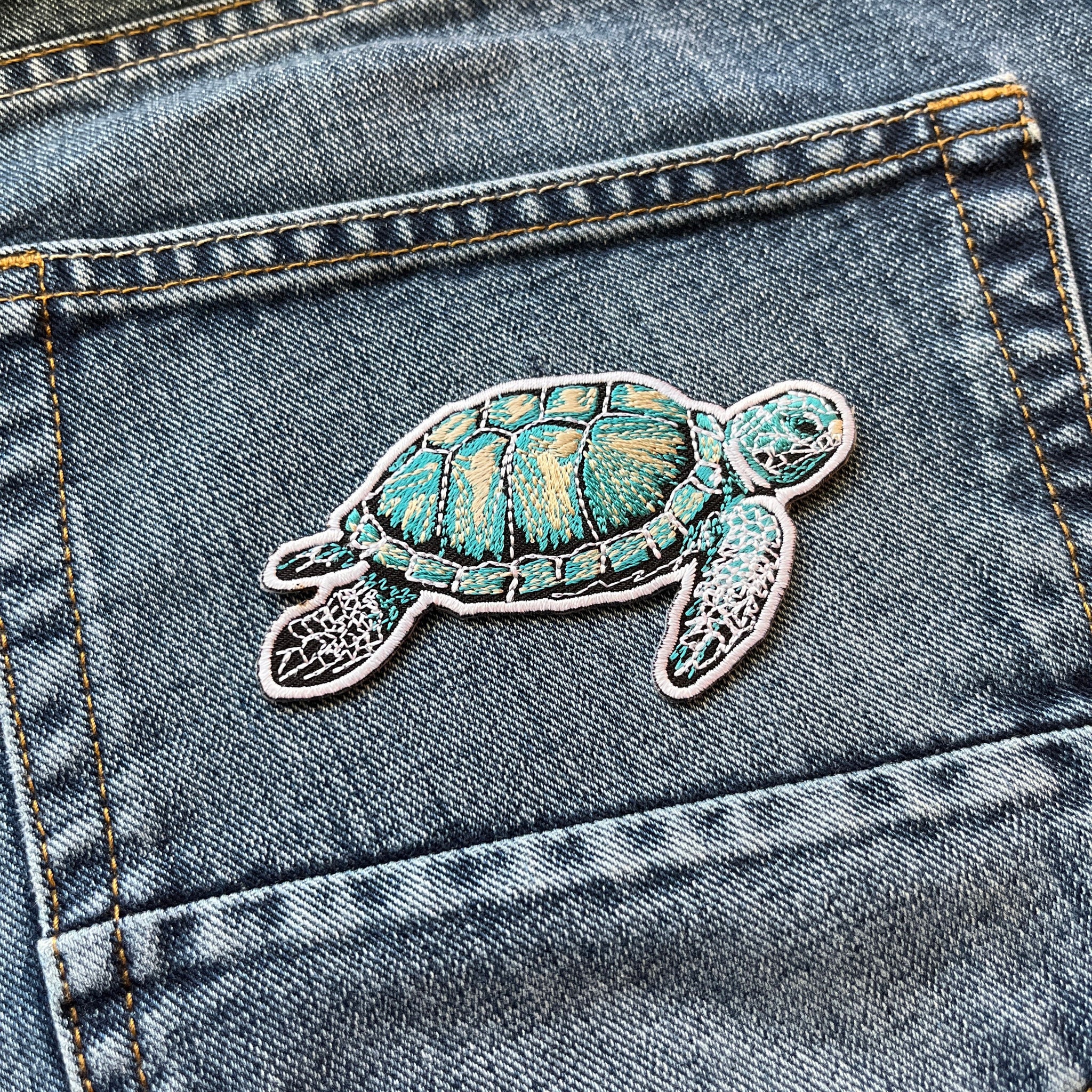 Embroidered Sea Turtle Iron on Sew on Patch – PATCHERS