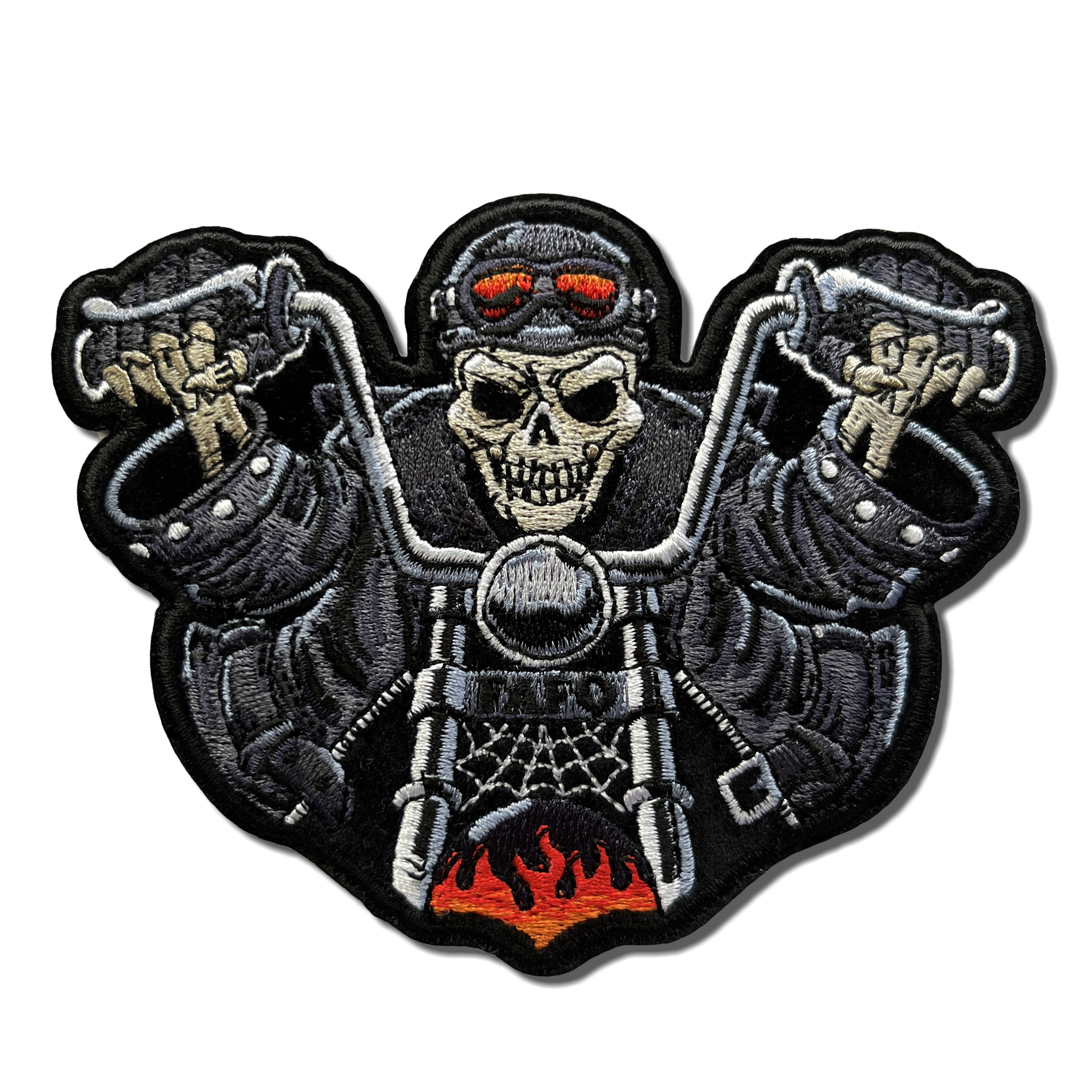 Embroidered Skeleton Rider FAFO Iron on Sew on Patch – PATCHERS