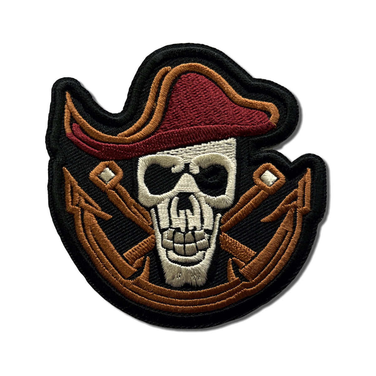 Embroidered Skull Anchor Pirate Iron on Sew on Patch – PATCHERS