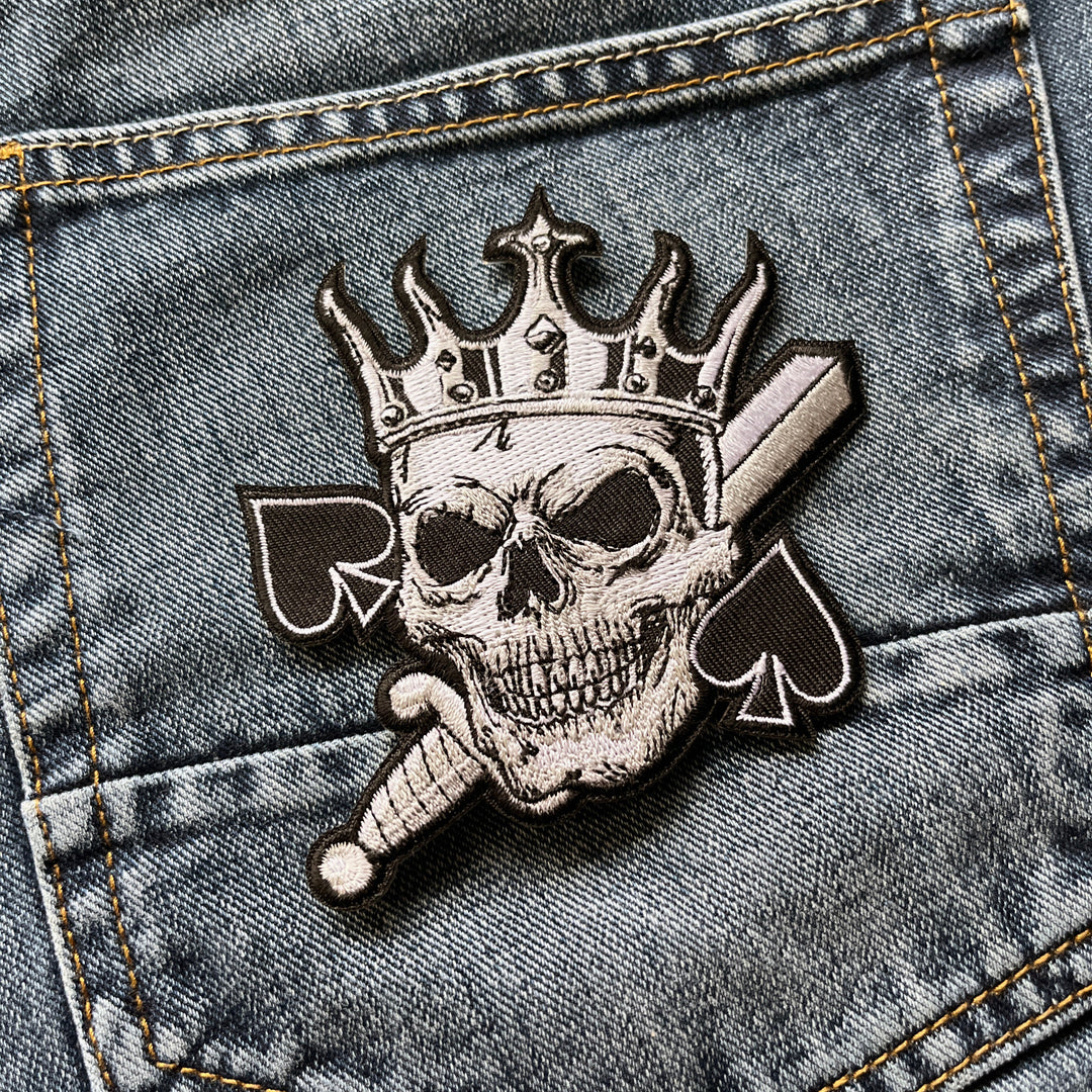 Embroidered Spades Skull King Sword Iron on Sew on Patch – PATCHERS